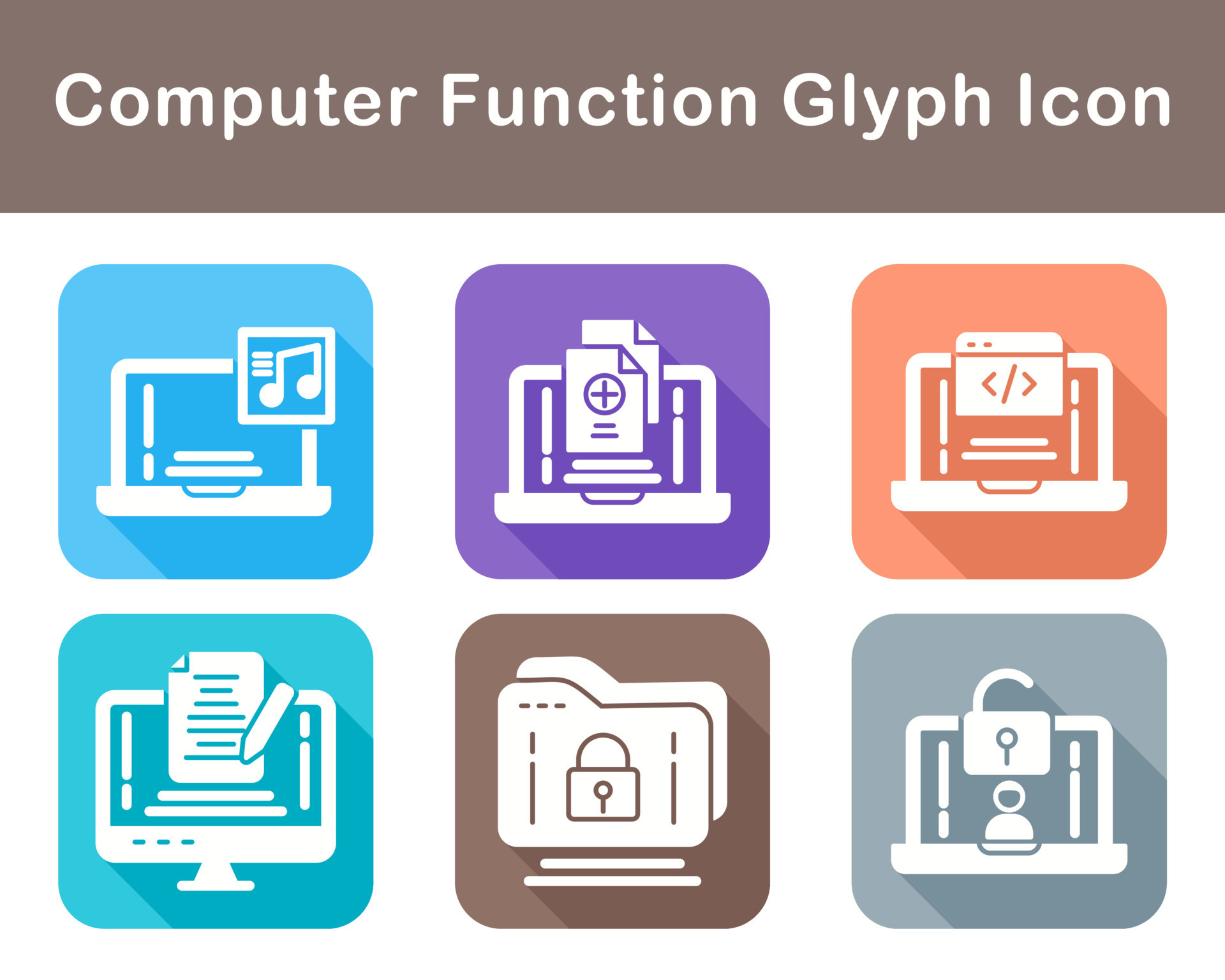 Computer Function Vector Icon Set 21499414 Vector Art at Vecteezy