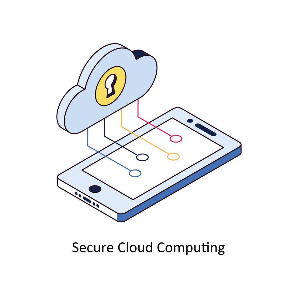 Secure Cloud Computing Vector Isometric Icons Simple Stock Illustration 21499482 Vector Art At