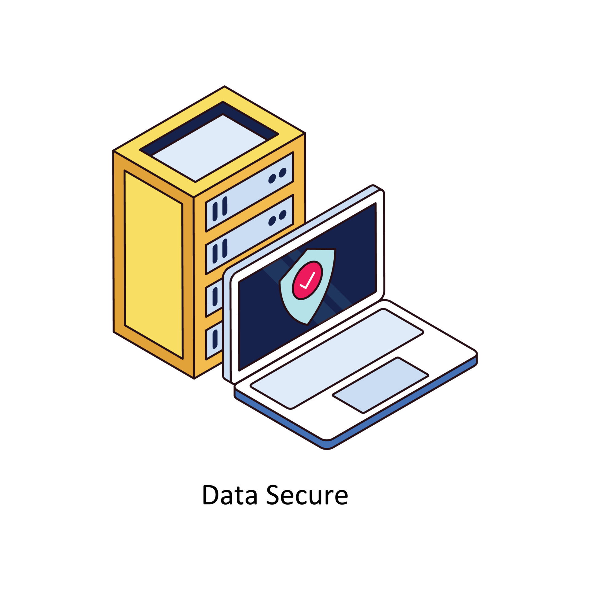 Data Secure Vector Isometric Icons Simple Stock Illustration 21499488