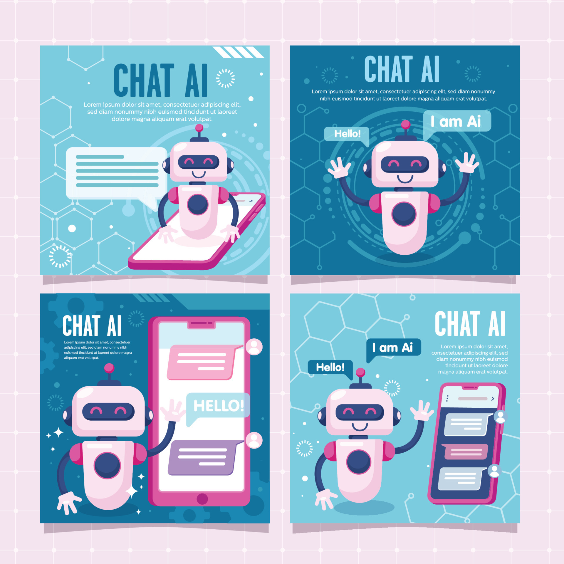 Chat AI Bot Social Media Post Template 21499879 Vector Art at Vecteezy Chat AI Bot Social Media Post Template 21499879 Vector Art at Vecteezy