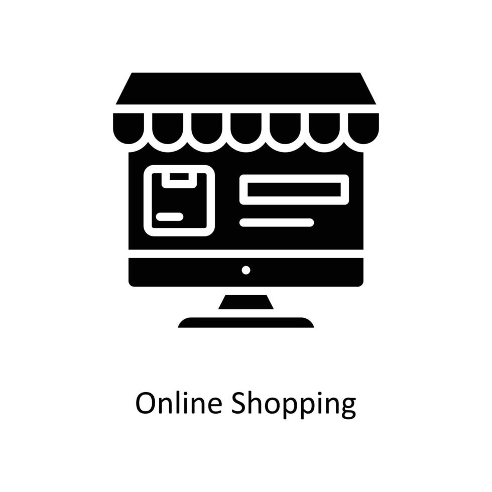 Online Shopping Vector Solid Icons. Simple stock illustration stock ...
