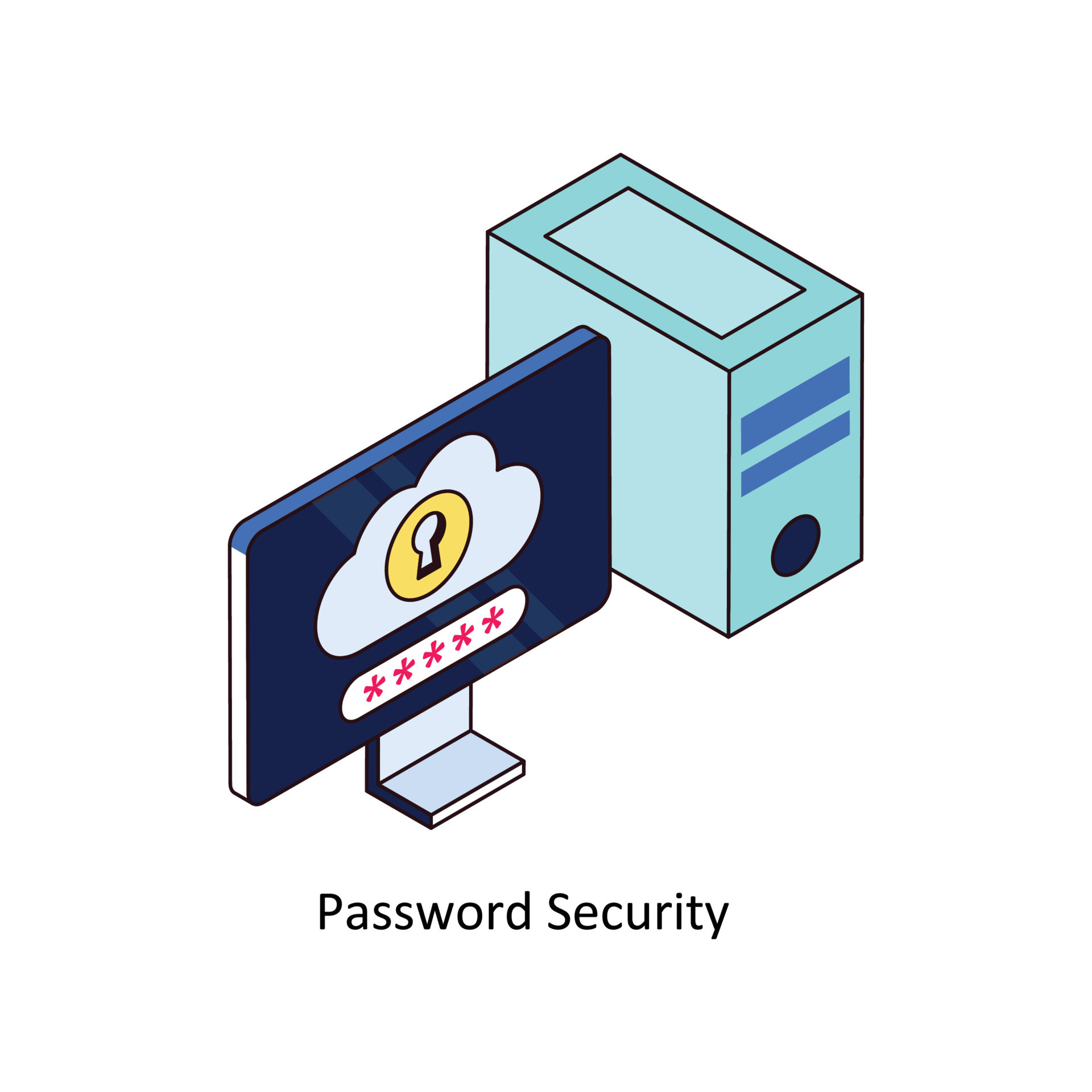 Password Security Vector Isometric Icons. Simple stock illustration ...