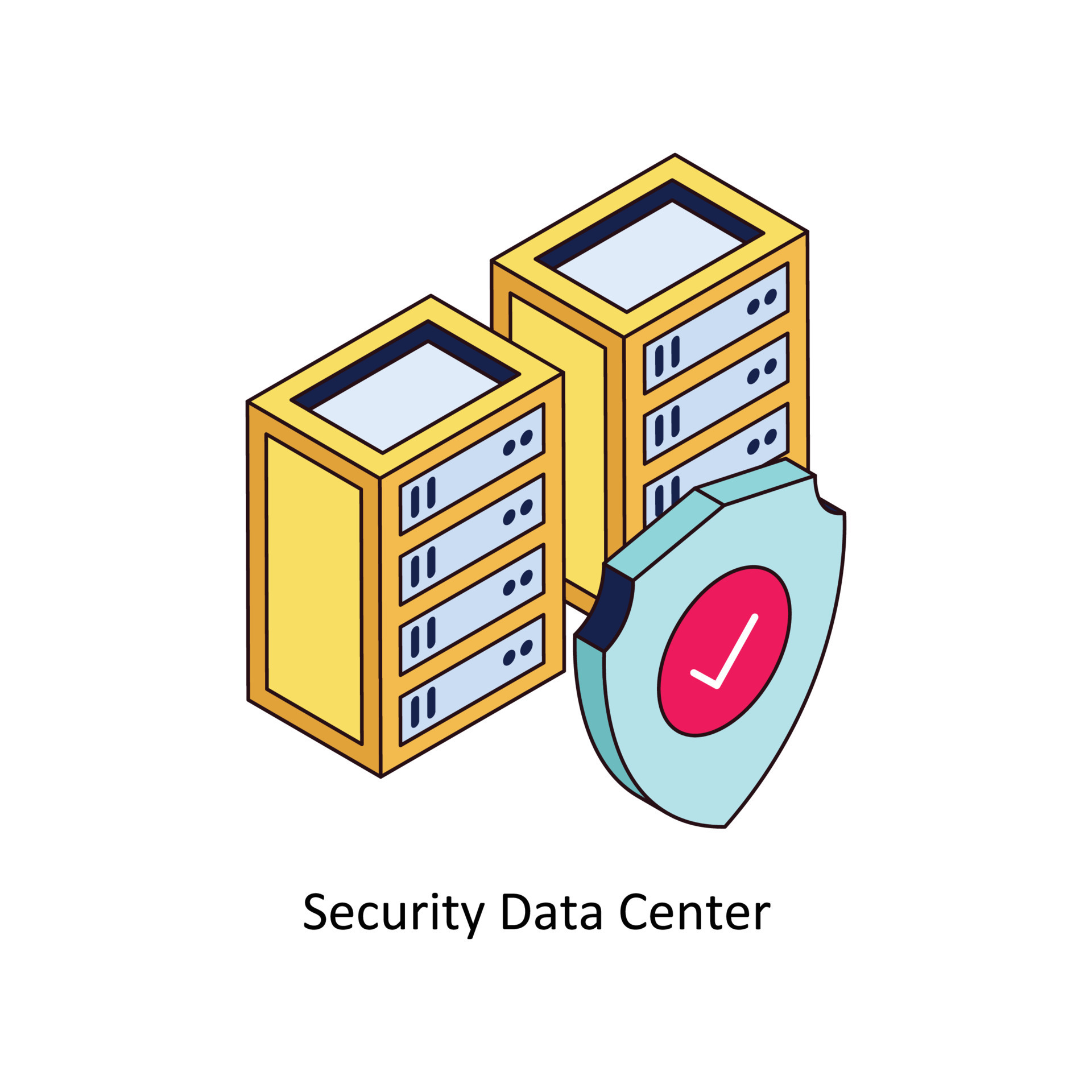 Security Data Center Vector Isometric Icons Simple Stock Illustration