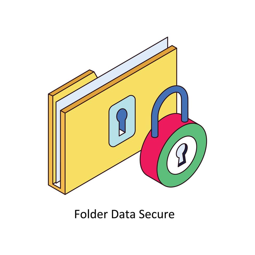 Folder Data Secure Vector Isometric Icons. Simple stock illustration ...