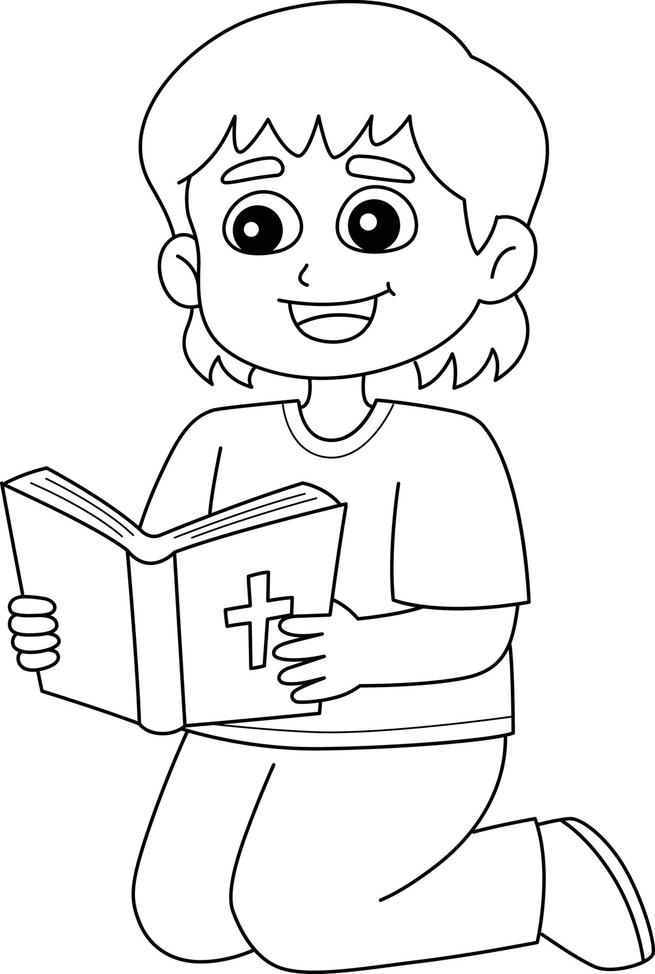 Girl Reading a Bible Isolated Coloring Page 21501613 Vector Art at Vecteezy Girl Reading a Bible Isolated Coloring Page 21501613 Vector Art at Vecteezy