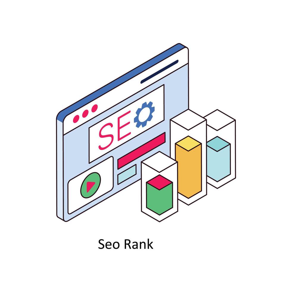 SEO Rank Vector Isometric Icons. Simple stock illustration stock ...
