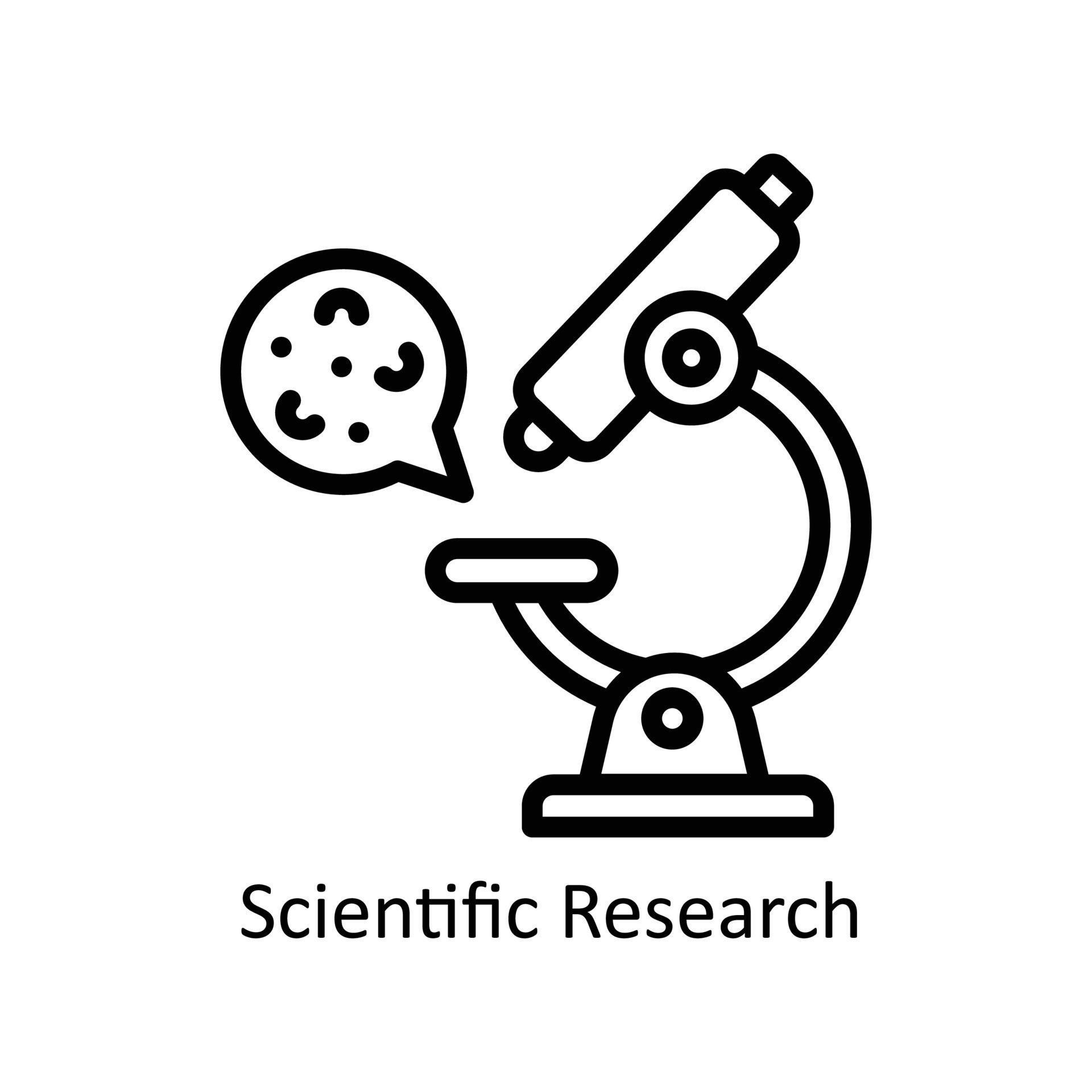 Scientific Research Vector Outline Icons Simple Stock Illustration