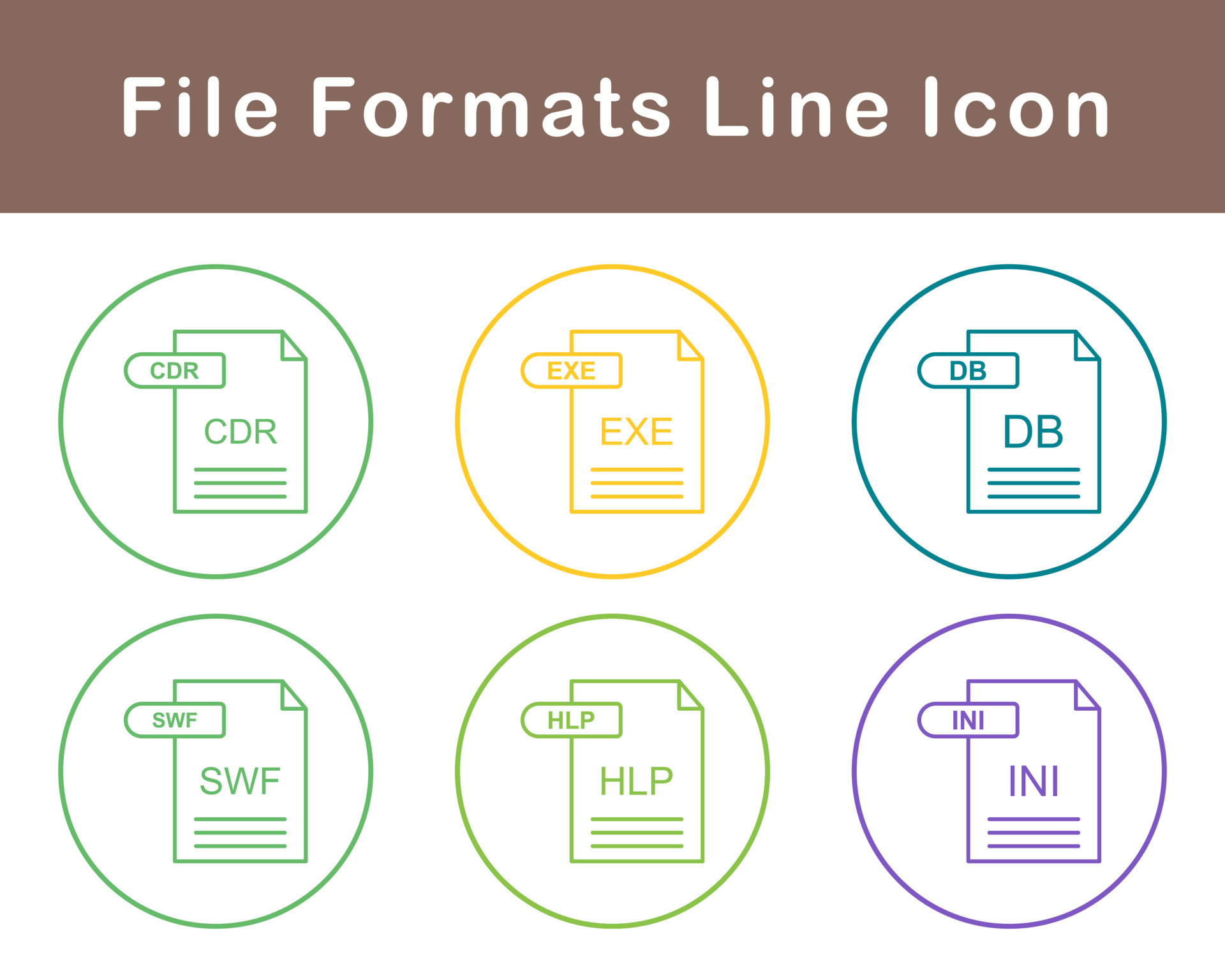 File Formats Vector Icon Set 21504979 Vector Art at Vecteezy