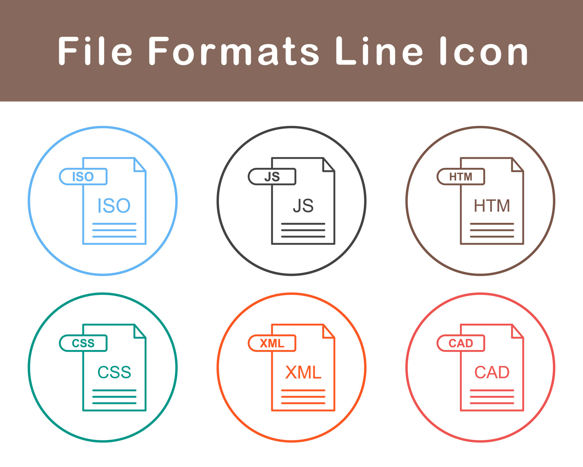 File Formats Vector Icon Set 21504981 Vector Art At Vecteezy