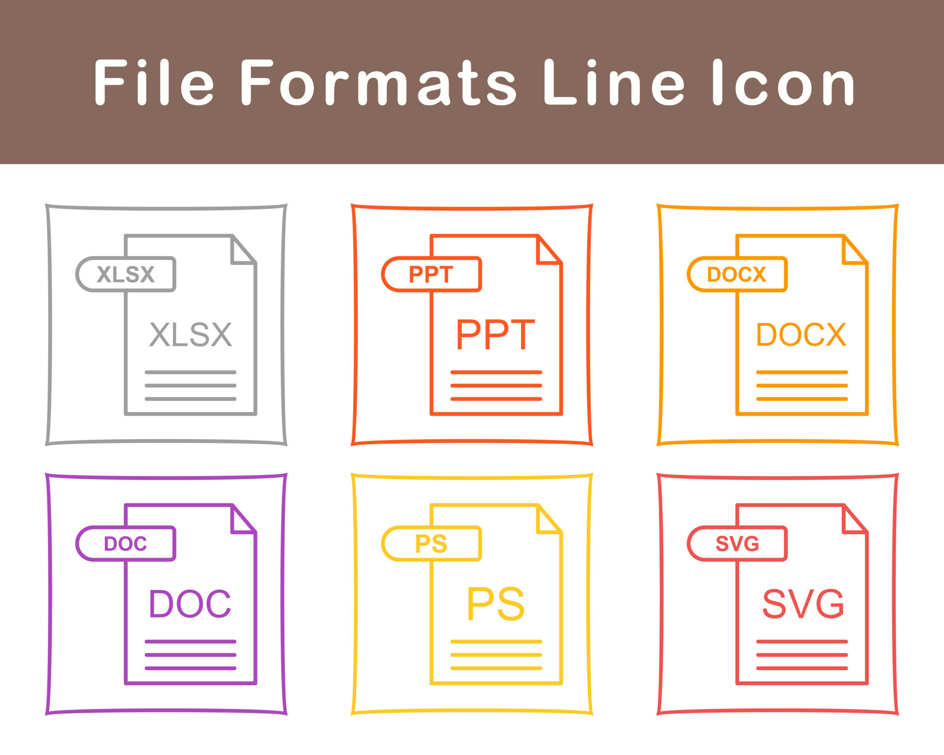 File Formats Vector Icon Set 21505256 Vector Art at Vecteezy