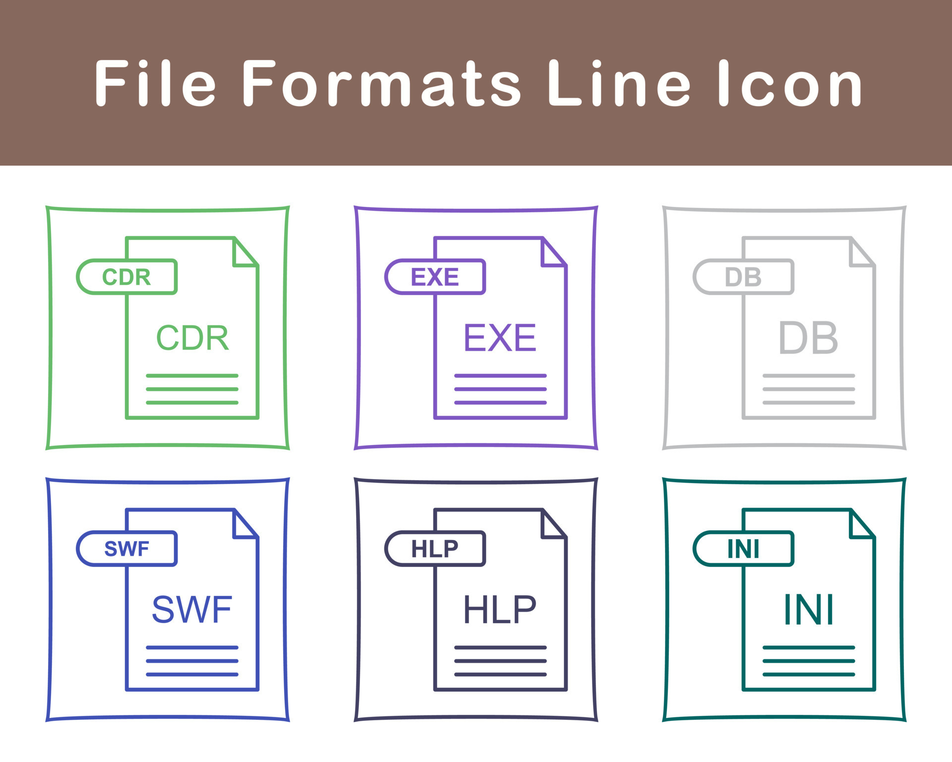 File Formats Vector Icon Set 21505271 Vector Art at Vecteezy