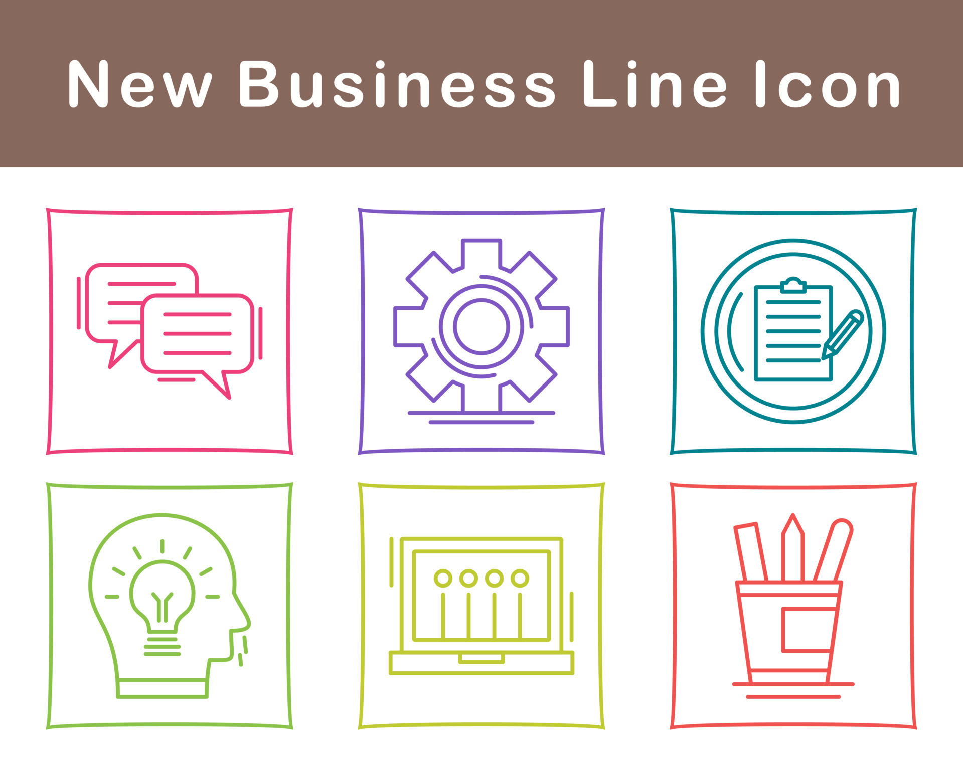 New Business Vector Icon Set 21505302 Vector Art at Vecteezy