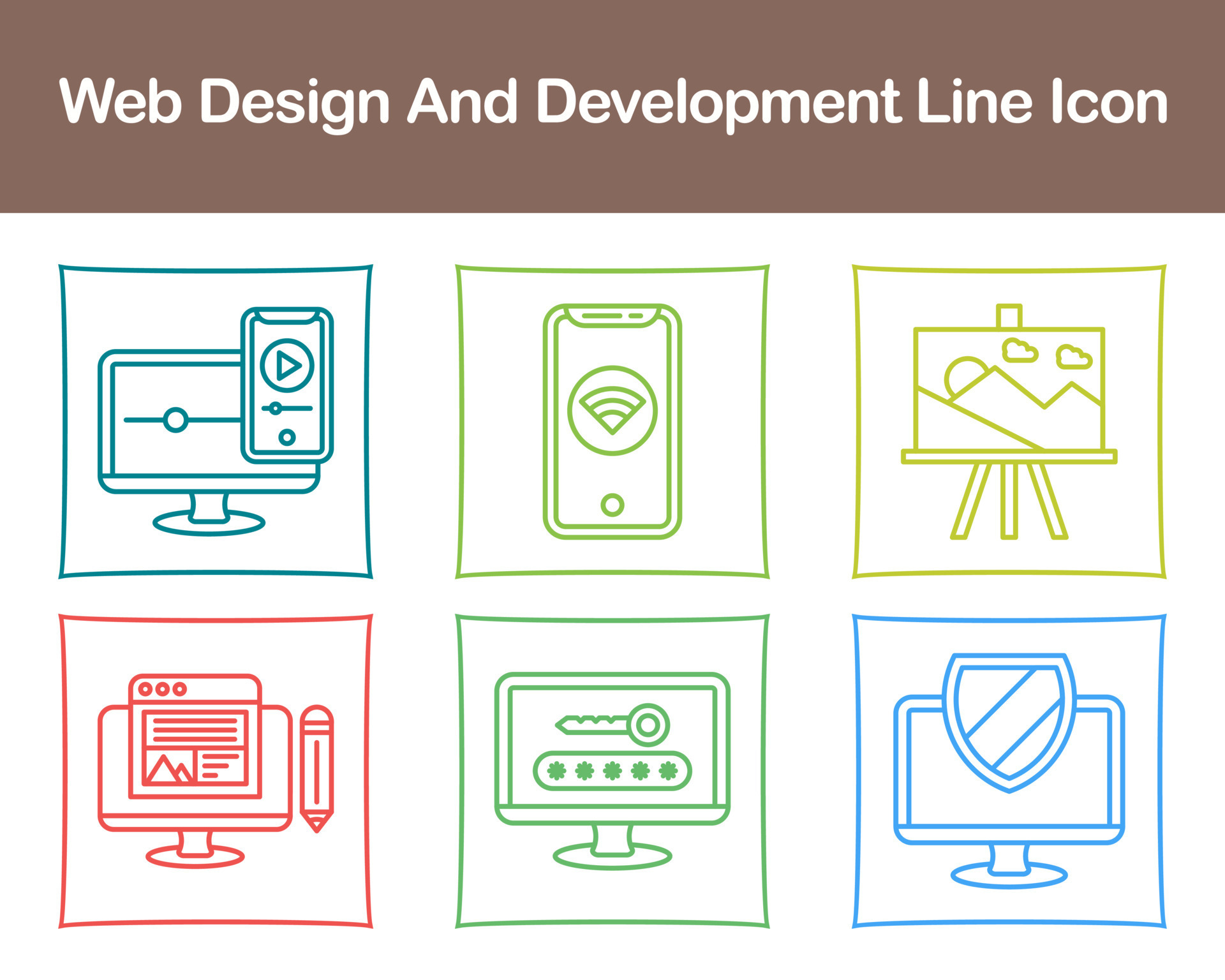 Web Design And Development Vector Icon Set 21505939 Vector Art at Vecteezy