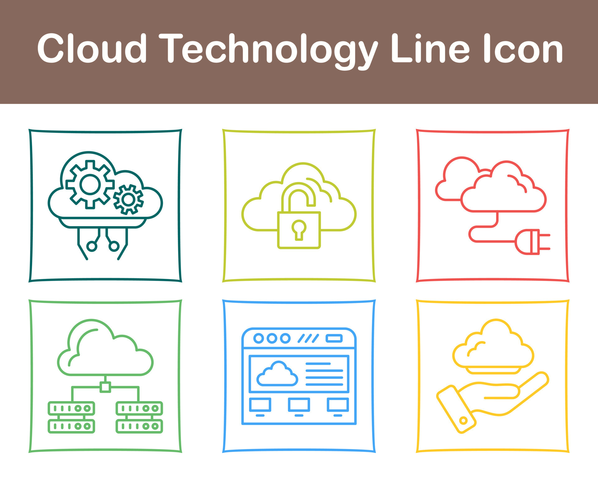Cloud Technology Vector Icon Set 21505974 Vector Art at Vecteezy