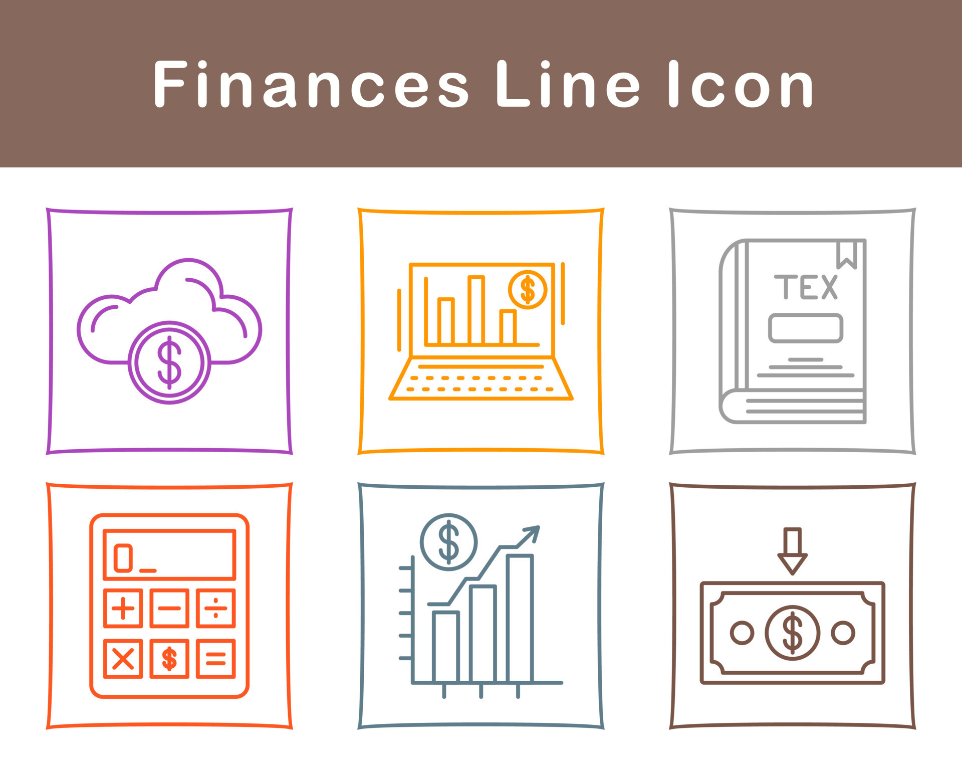Finances Vector Icon Set 21506231 Vector Art at Vecteezy