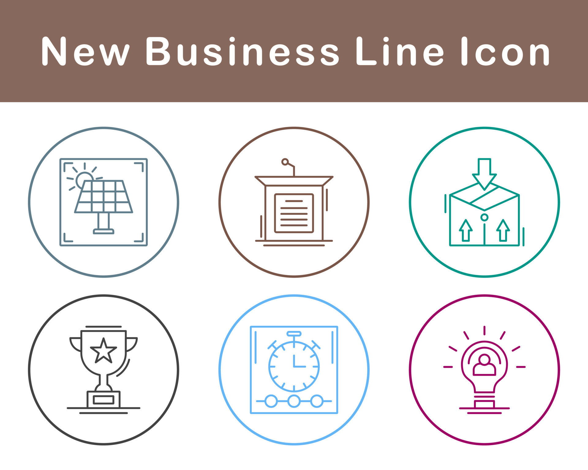 New Business Vector Icon Set 21506399 Vector Art at Vecteezy