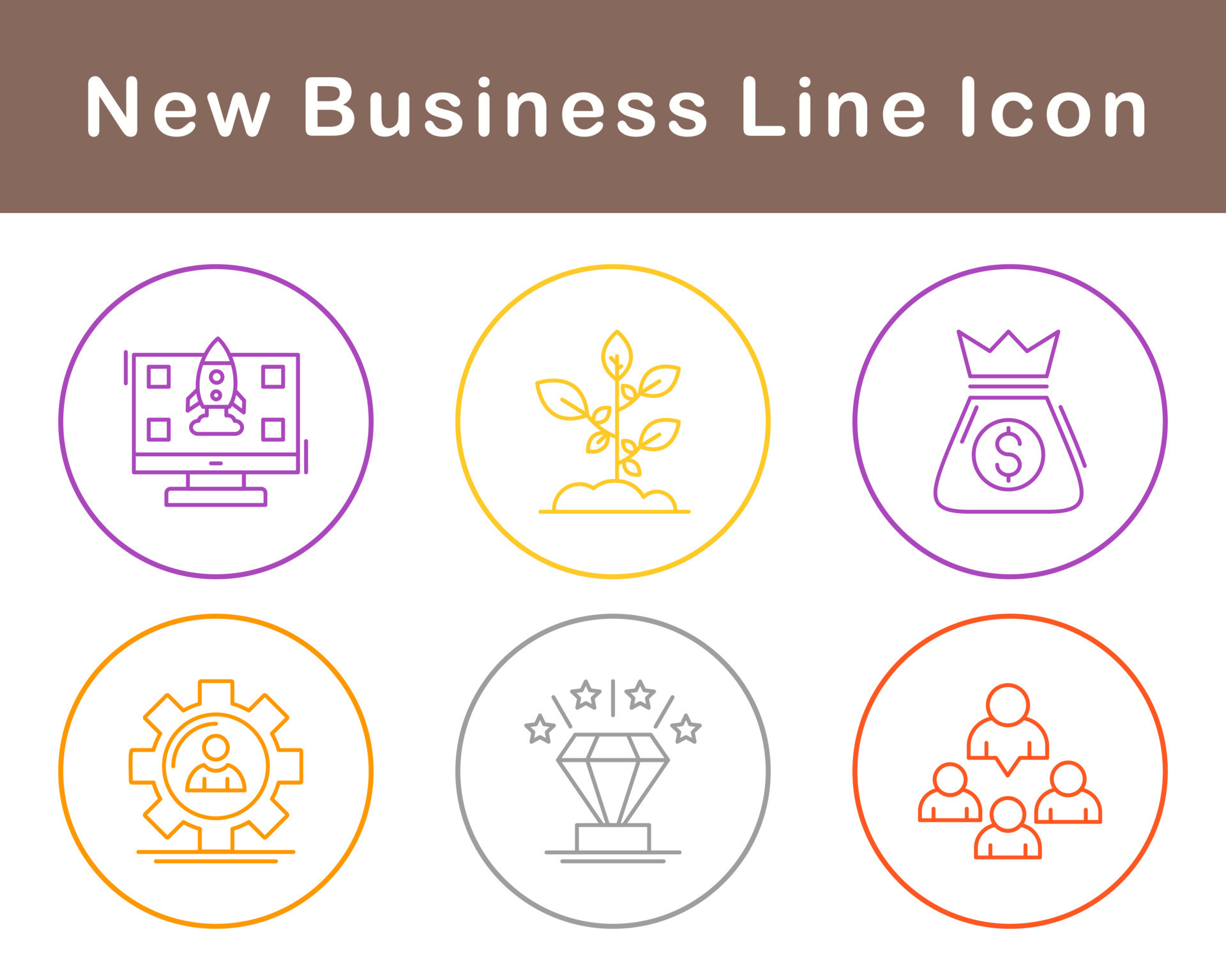 New Business Vector Icon Set 21506424 Vector Art at Vecteezy