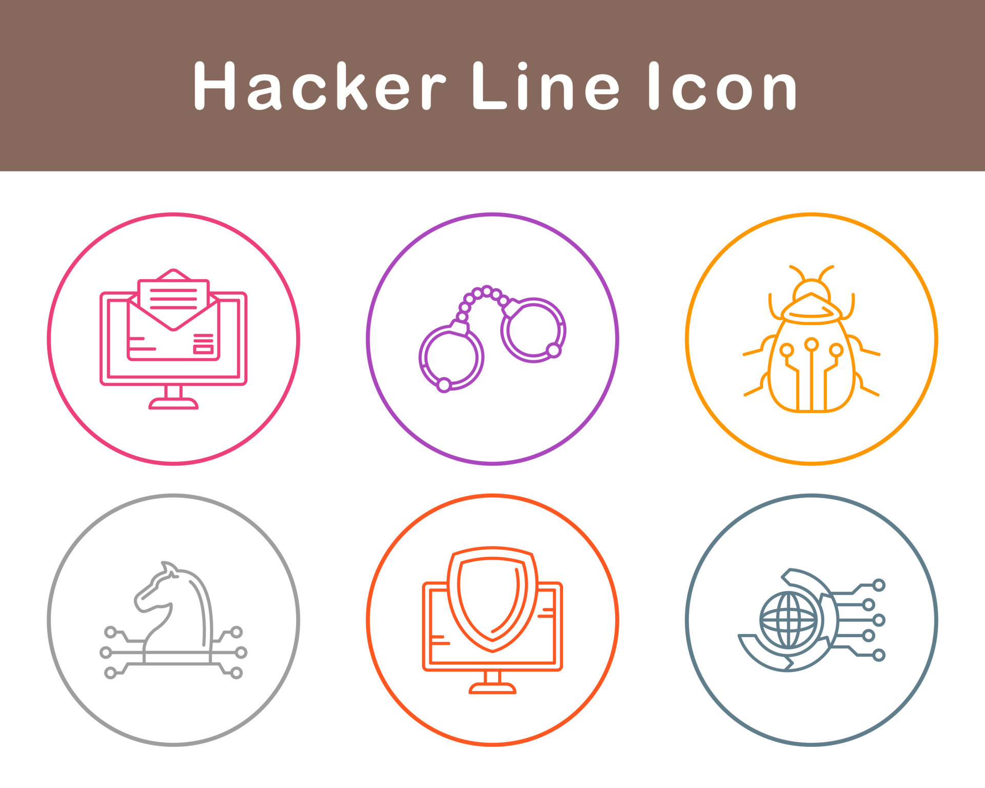 Hacker Vector Icon Set 21506437 Vector Art At Vecteezy