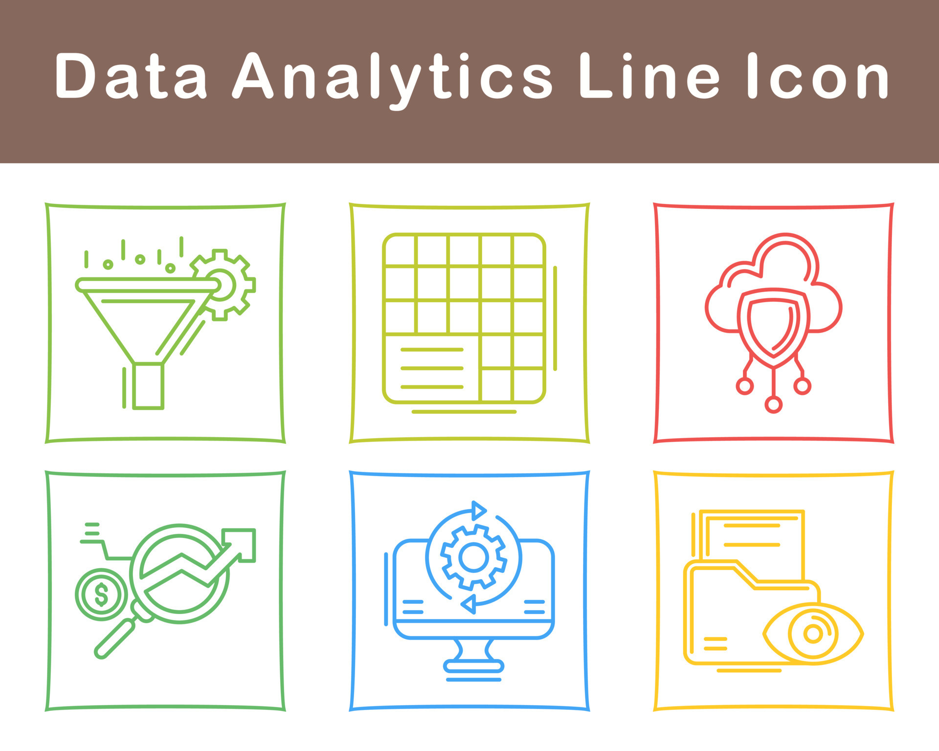 Data Analytics Vector Icon Set 21506459 Vector Art at Vecteezy