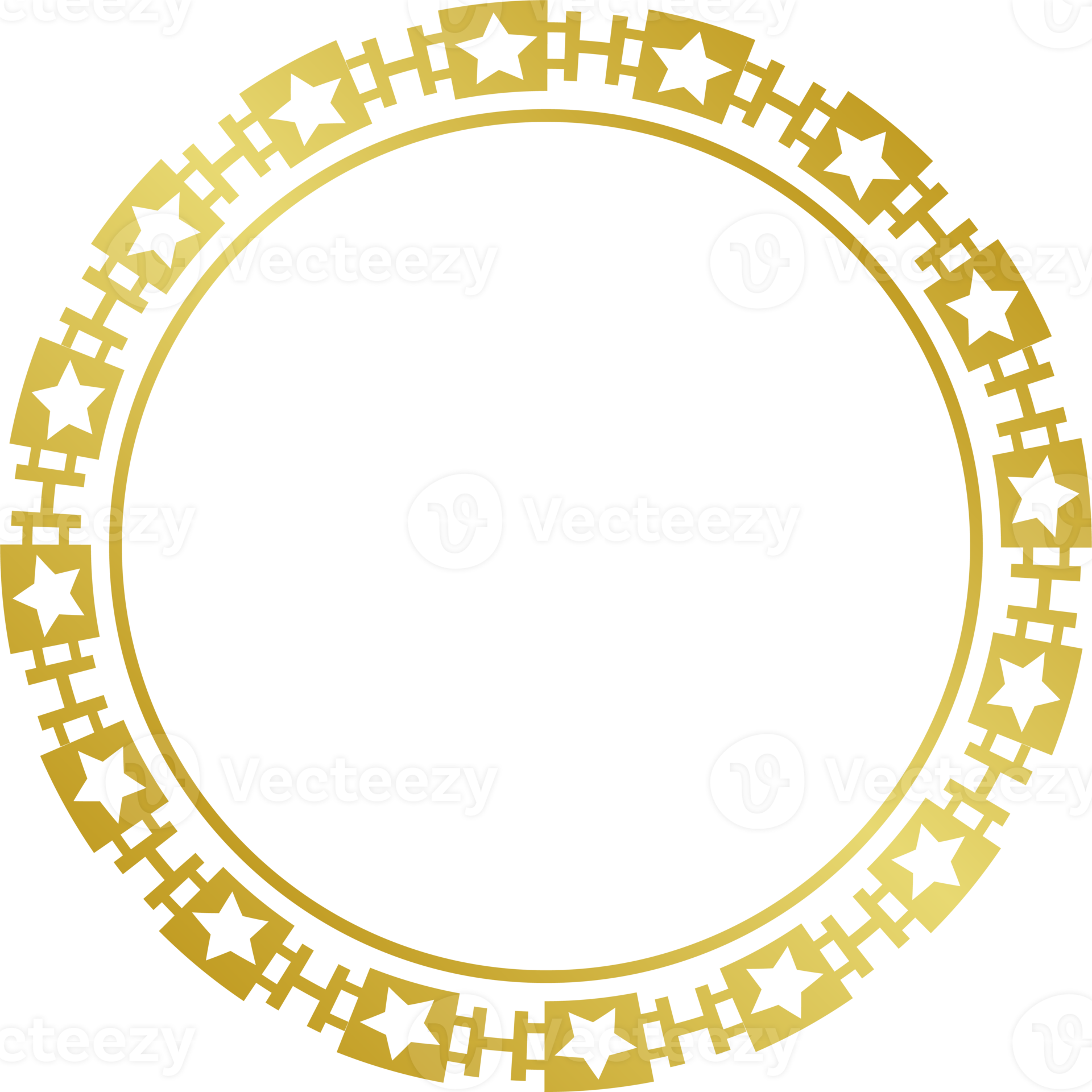 Circle golden frame. Abstract ornate decorative circle frame. PNG with transparent background ...