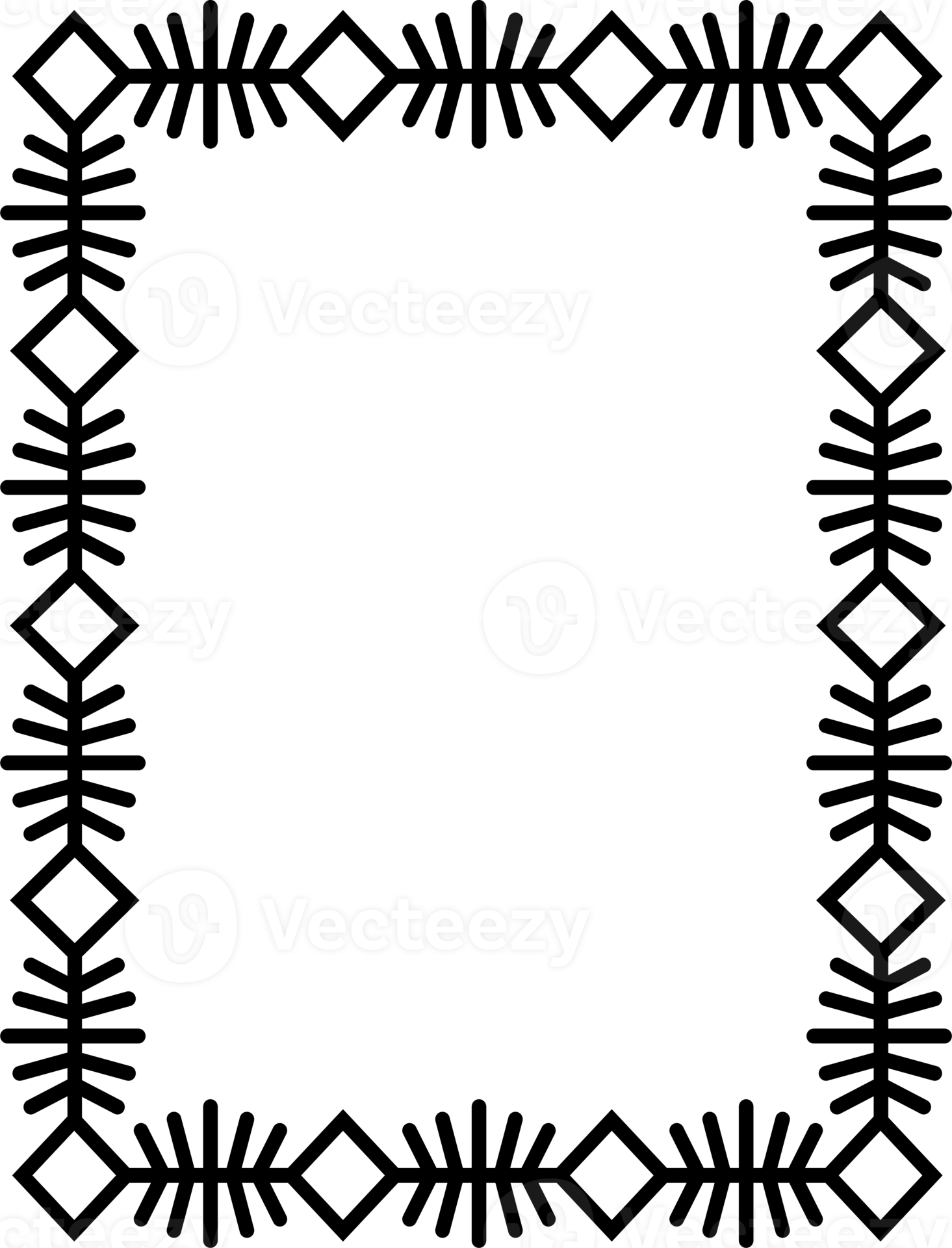 Rectangle Frame Abstract Decorative Patterned Border Png With