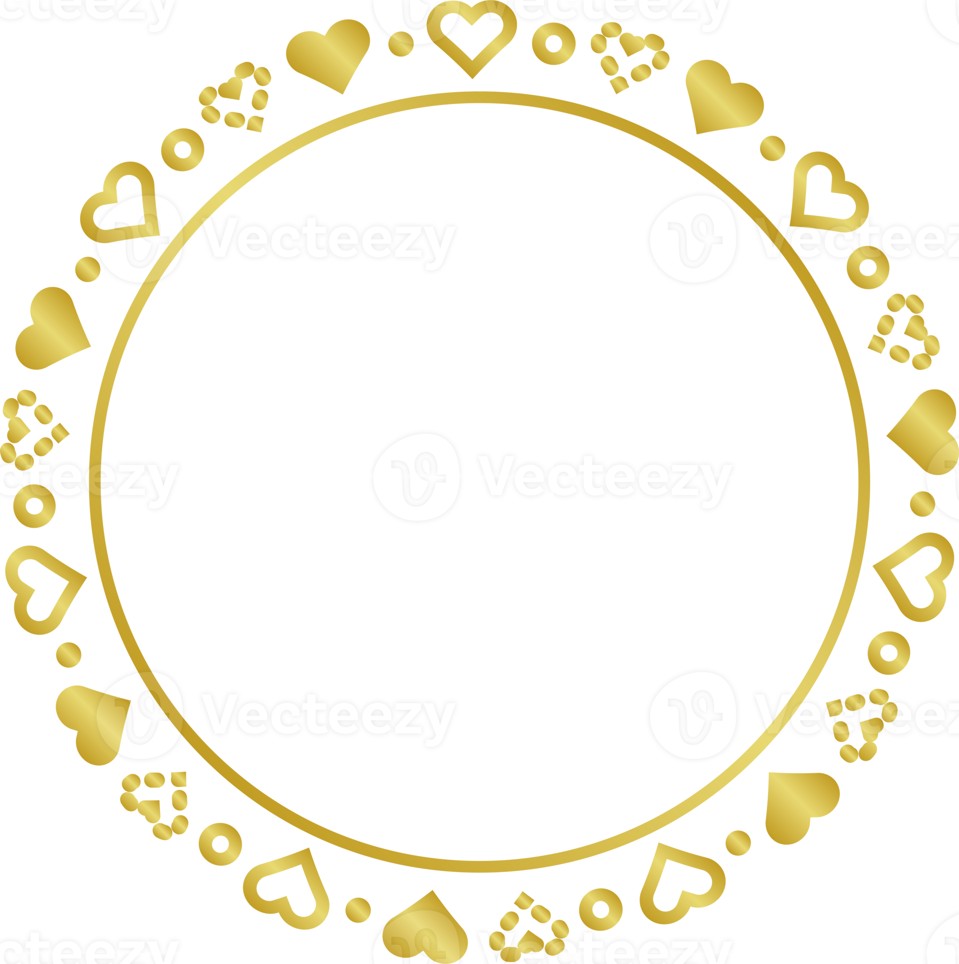Circle golden frame. Abstract ornate decorative circle frame. PNG with ... Circle golden frame. Abstract ornate decorative circle frame. PNG with ...