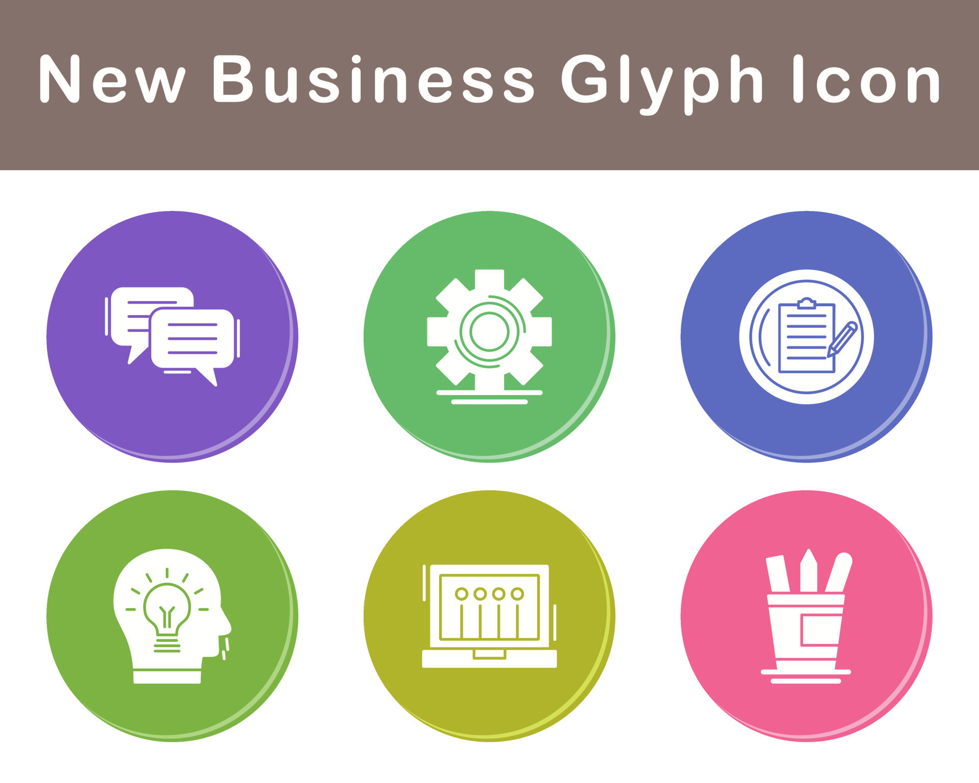 New Business Vector Icon Set 21507543 Vector Art at Vecteezy