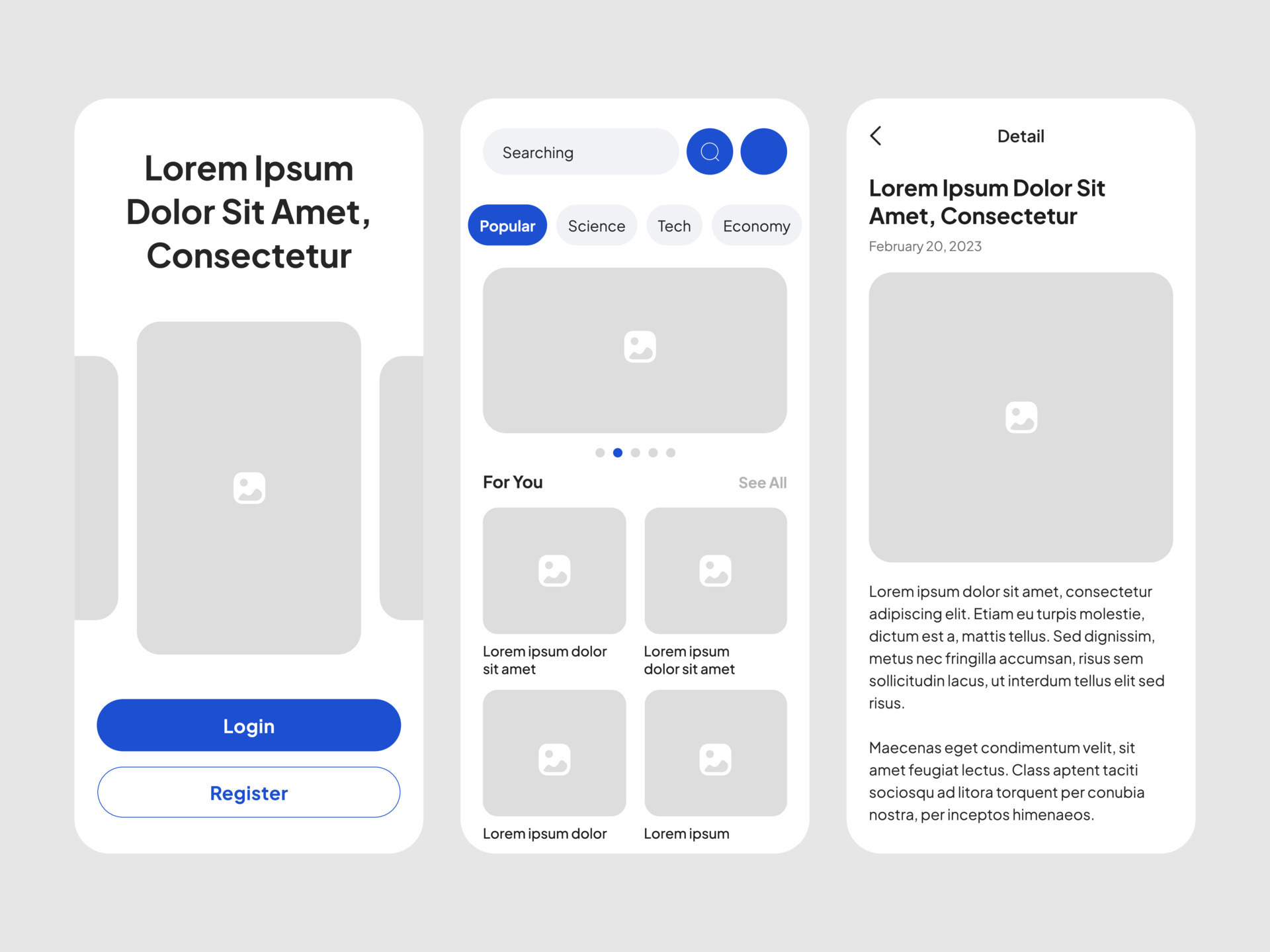Clean UI UX design template vector. Suitable for mobile application ... Clean UI UX design template vector. Suitable for mobile application ...