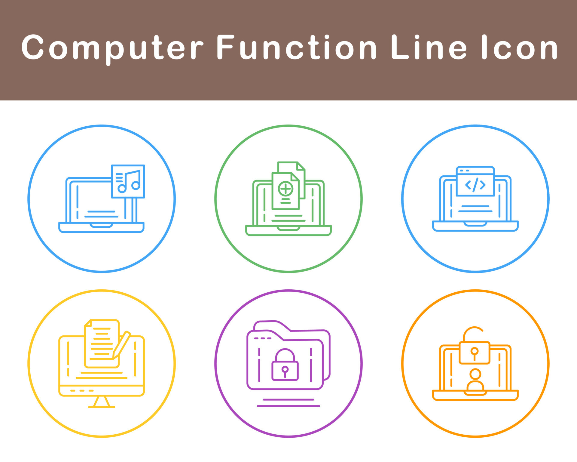 Computer Function Vector Icon Set 21508595 Vector Art at Vecteezy