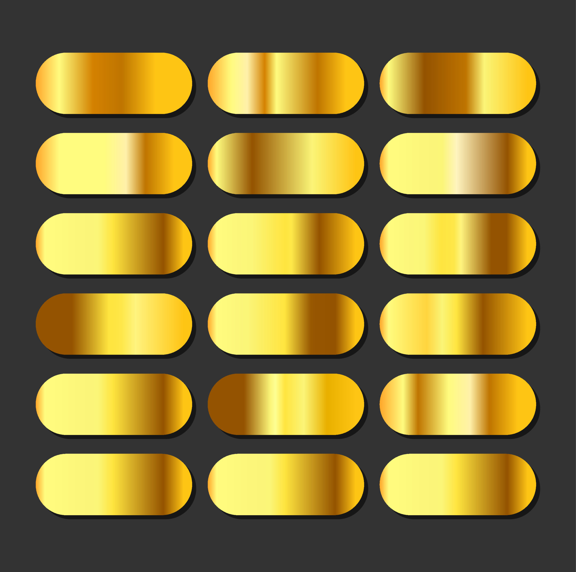 A big golden gradient set. Golden set. 21508738 Vector Art at Vecteezy