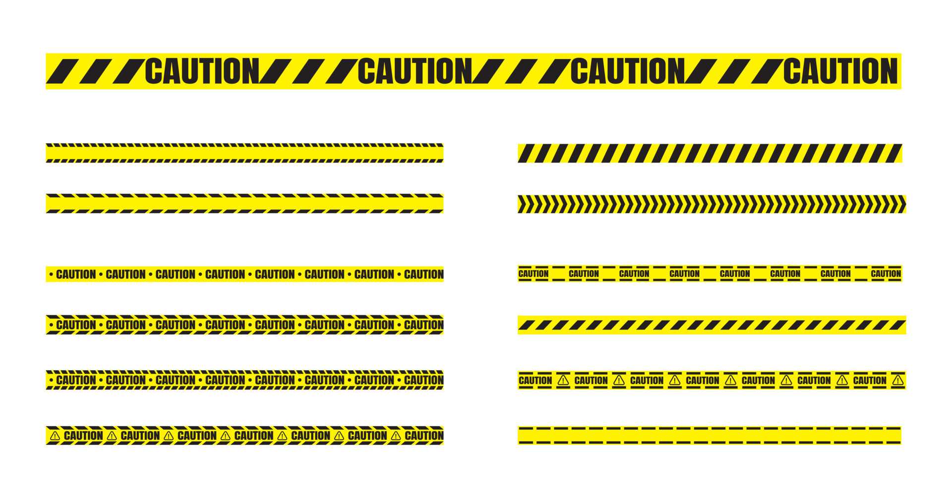 Black and Yellow Caution Tape Border Set Vector Illustration 21513474 ...