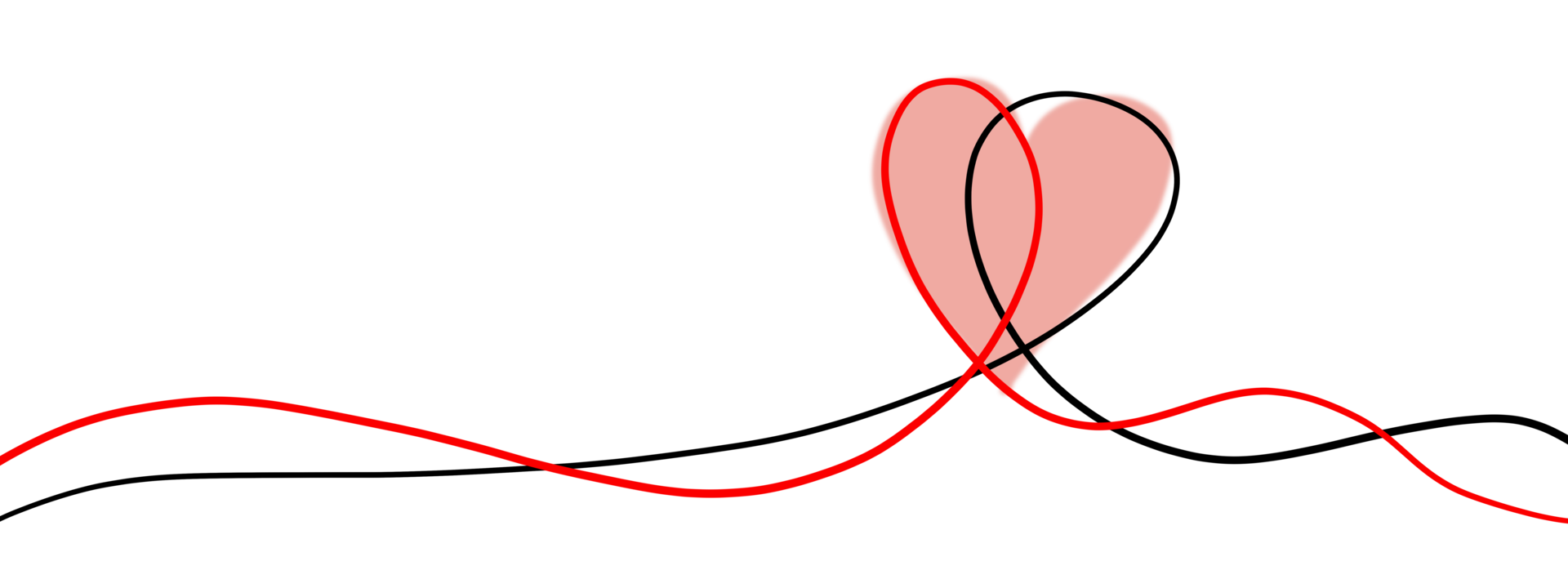 Abstract Love Symbol Continuous Line Art Drawing Illustration