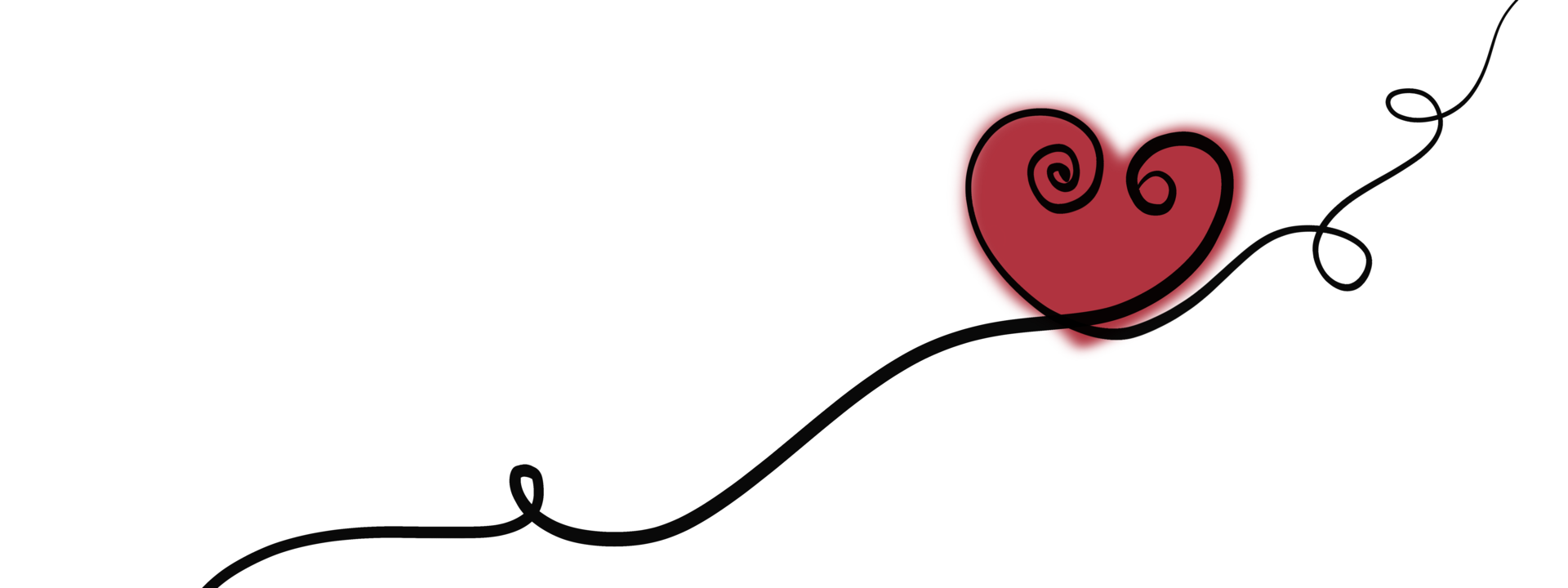 Abstract Love Symbol Continuous Line Art Drawing Illustration