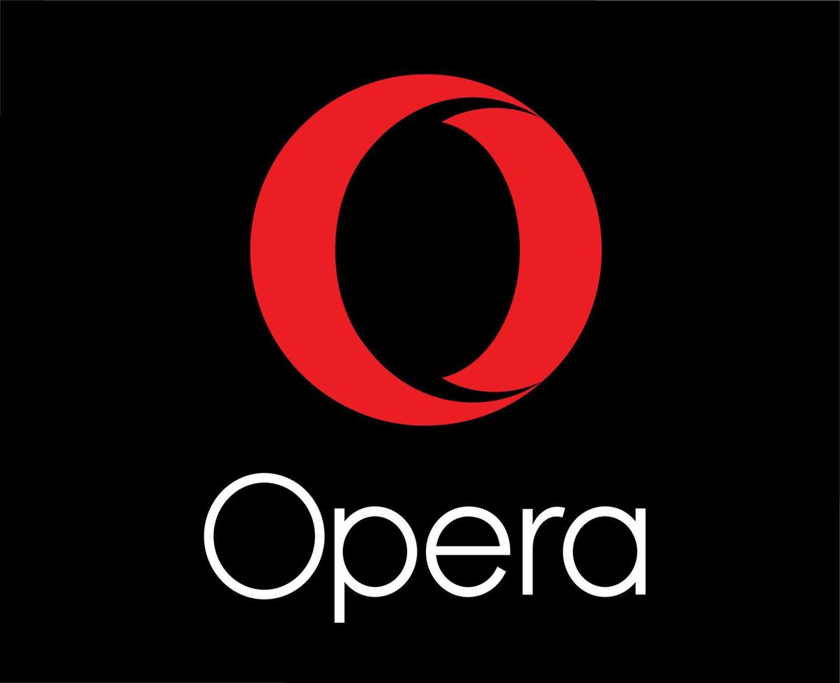 Opera Browser Brand Logo Symbol With Name Design Software Vector Illustration With Black Background 21514868 Vector Art at Vecteezy