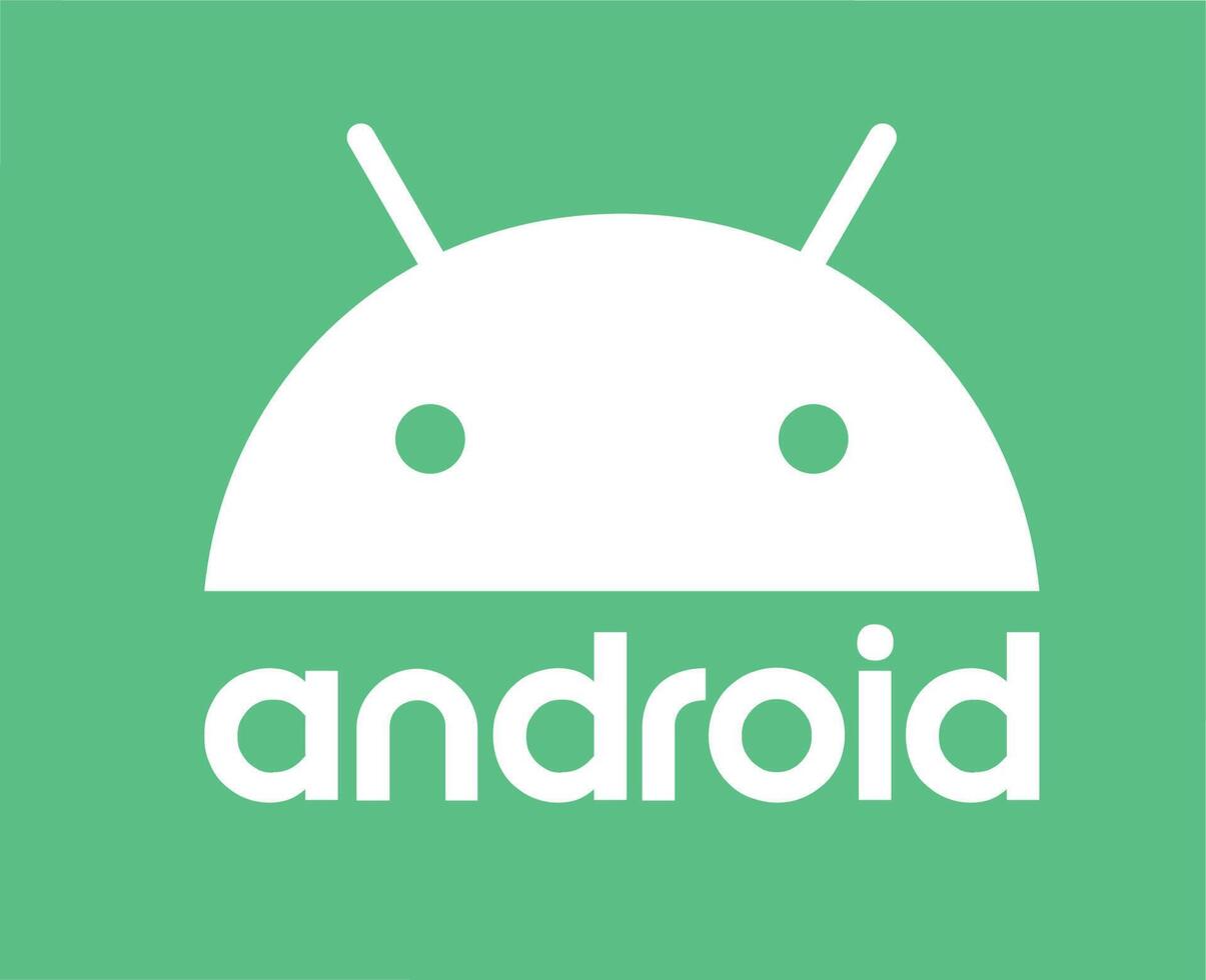 Android Icon Logo Symbol With Name White Design Operating system Vector ...