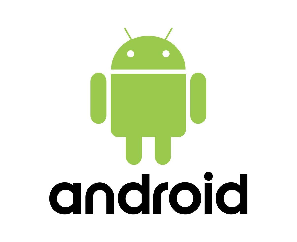 Android Operating system Logo Icon Symbol Green With Name Black Design ... Android Operating system Logo Icon Symbol Green With Name Black Design ...