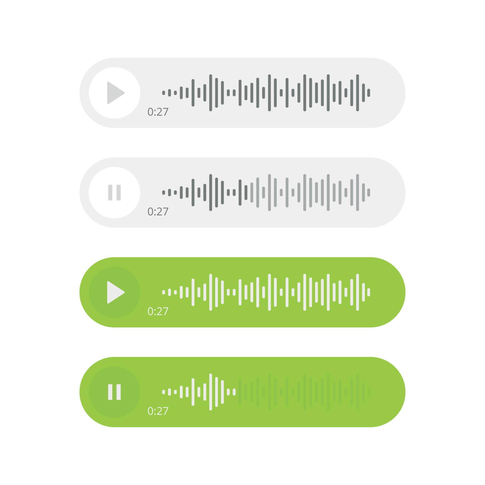 Set voice messages with sound wave isolated. Message bubble for social ...