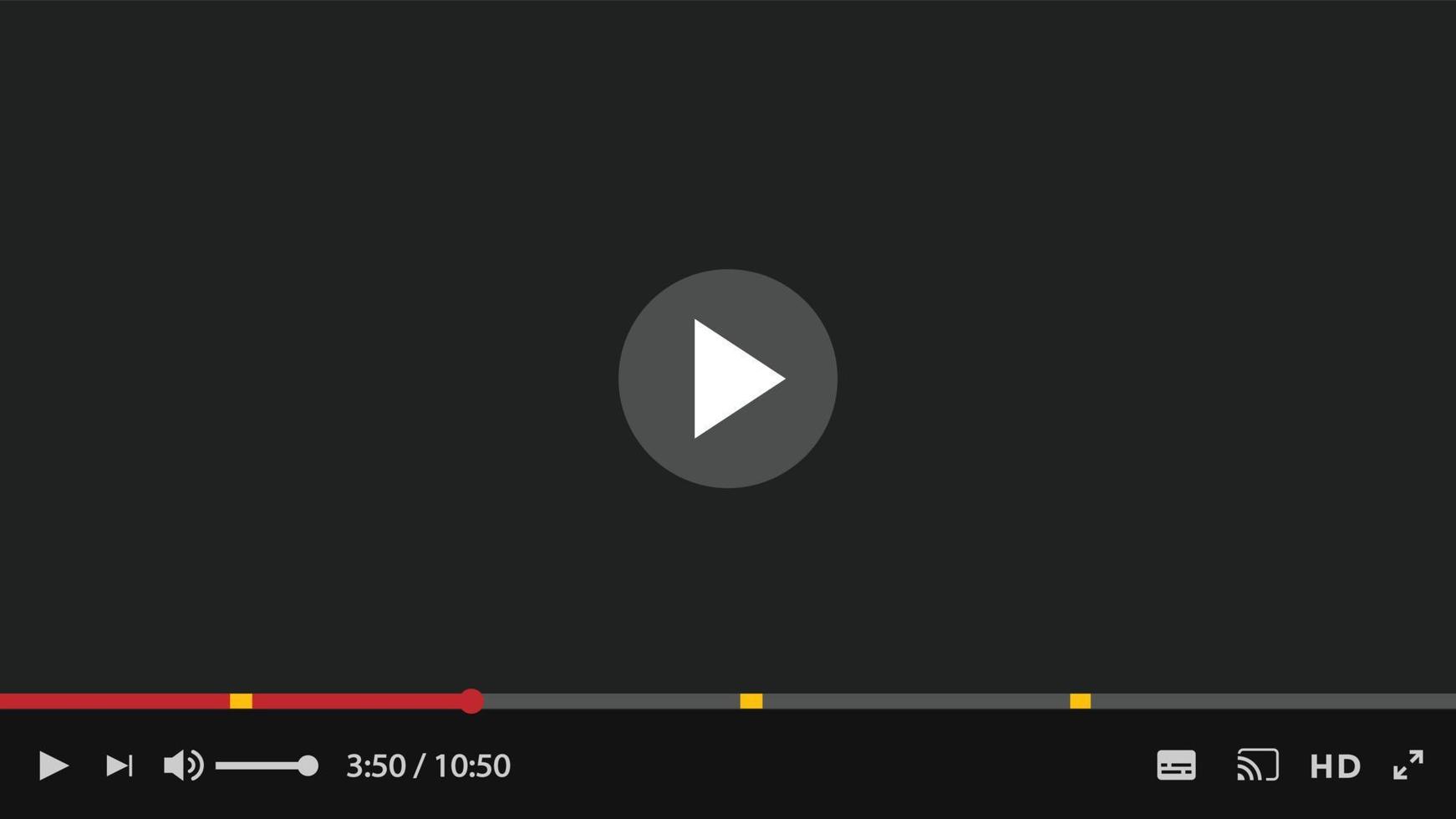 Modern Video player in flat style. Video player interface template for ... Modern Video player in flat style. Video player interface template for ...