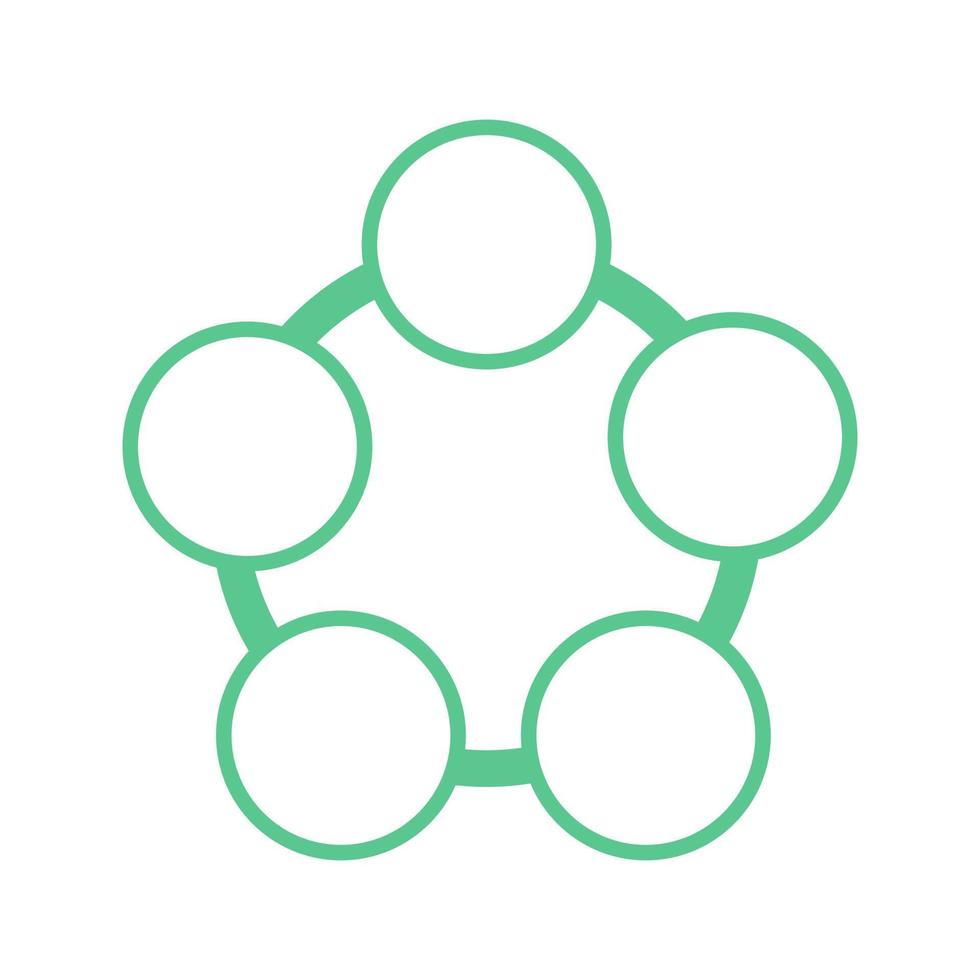 Multiple Circles Connected By Lines Blank Green Frame For Input Text Isolated By White