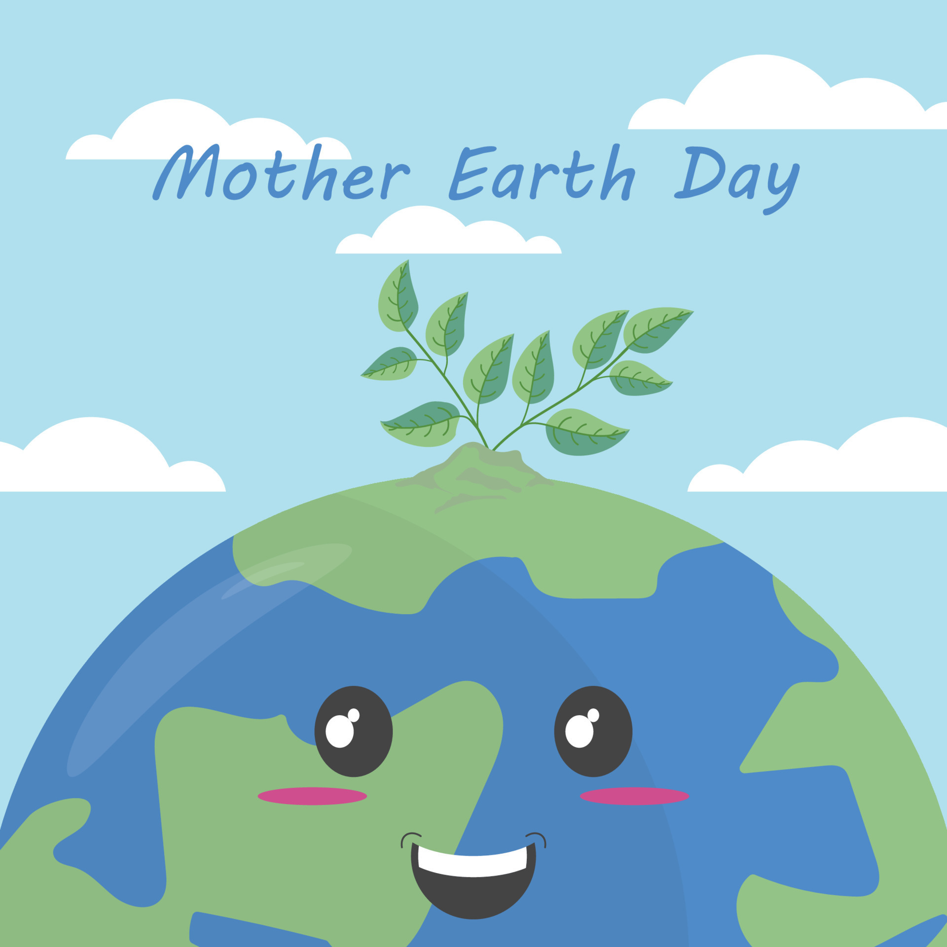 Happy Earth Day. Planet Earth Cartoon Character Smiling. Vector ... Happy Earth Day. Planet Earth Cartoon Character Smiling. Vector ...