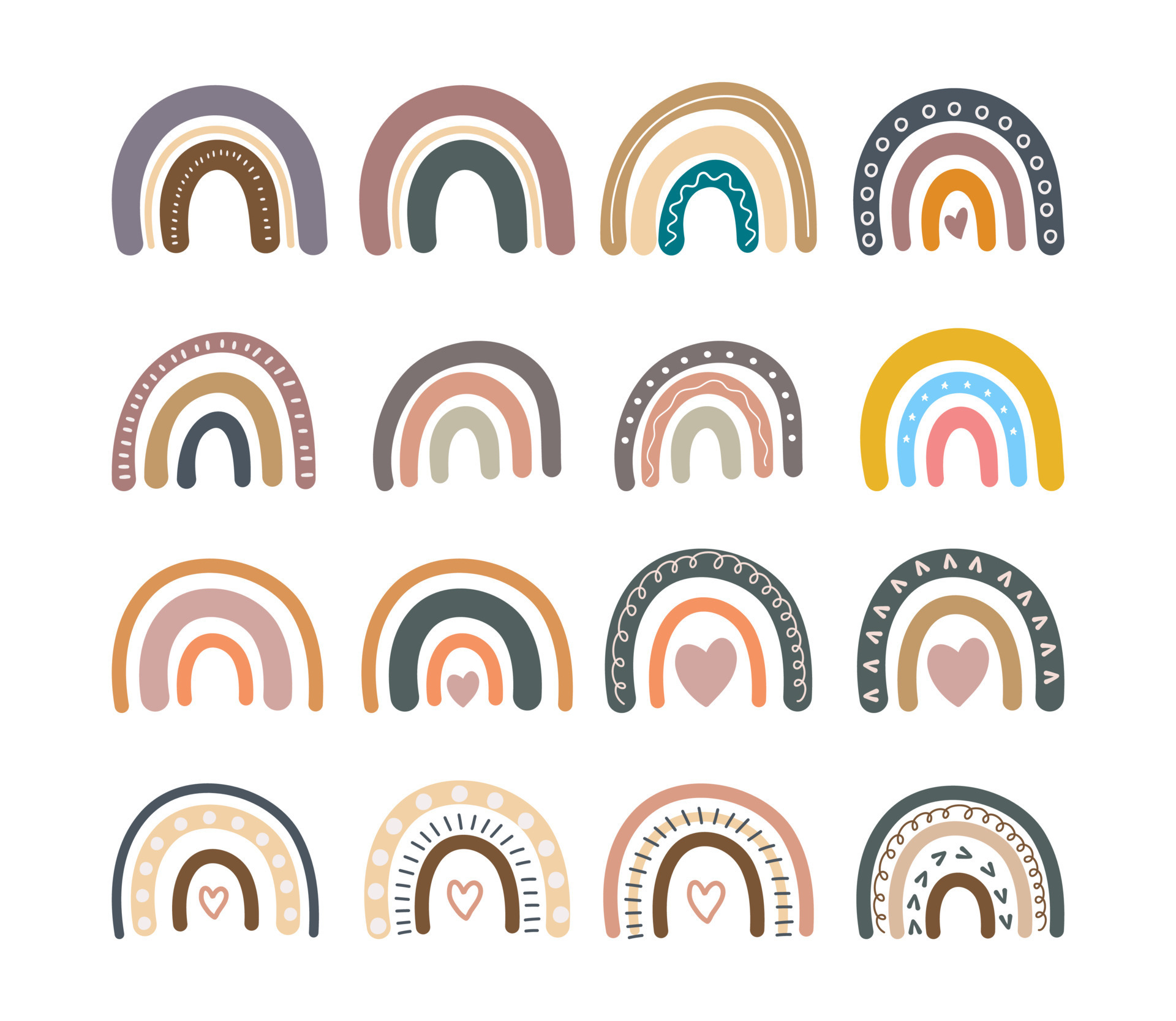 Organic Boho Rainbow Illustration 21520500 Vector Art at Vecteezy