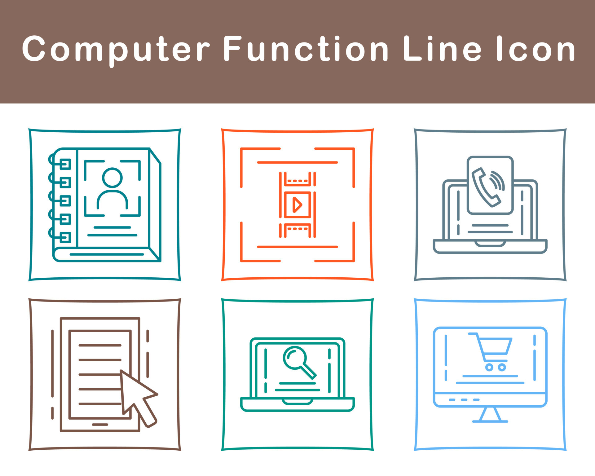 Computer Function Vector Icon Set 21521885 Vector Art at Vecteezy