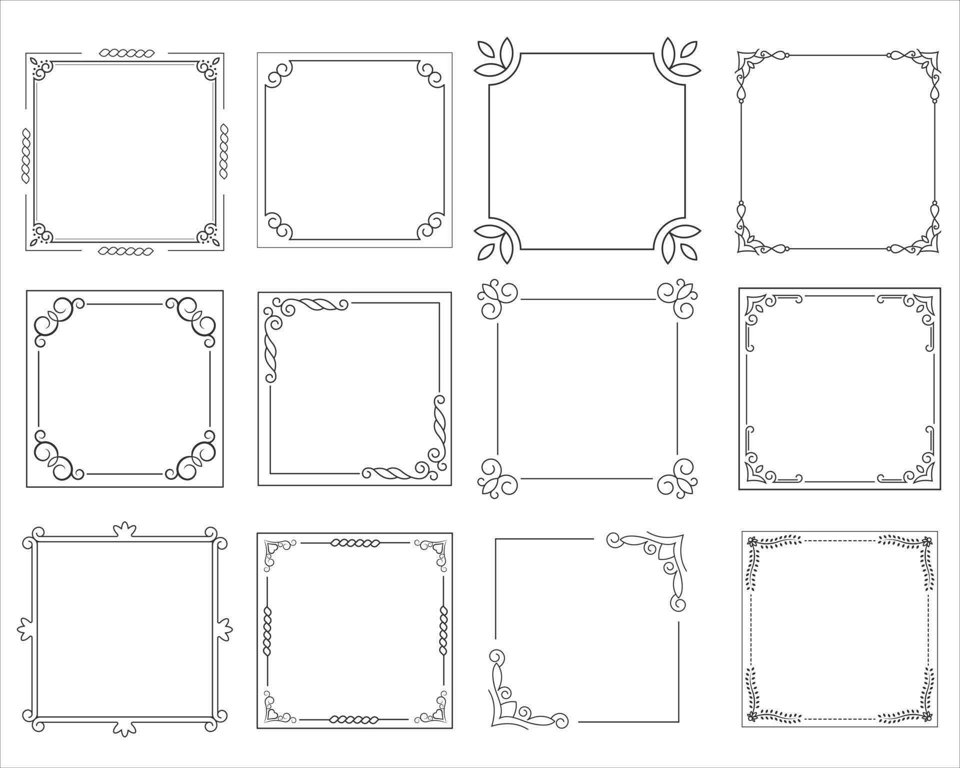 Square frames border vector elements 21522916 Vector Art at Vecteezy