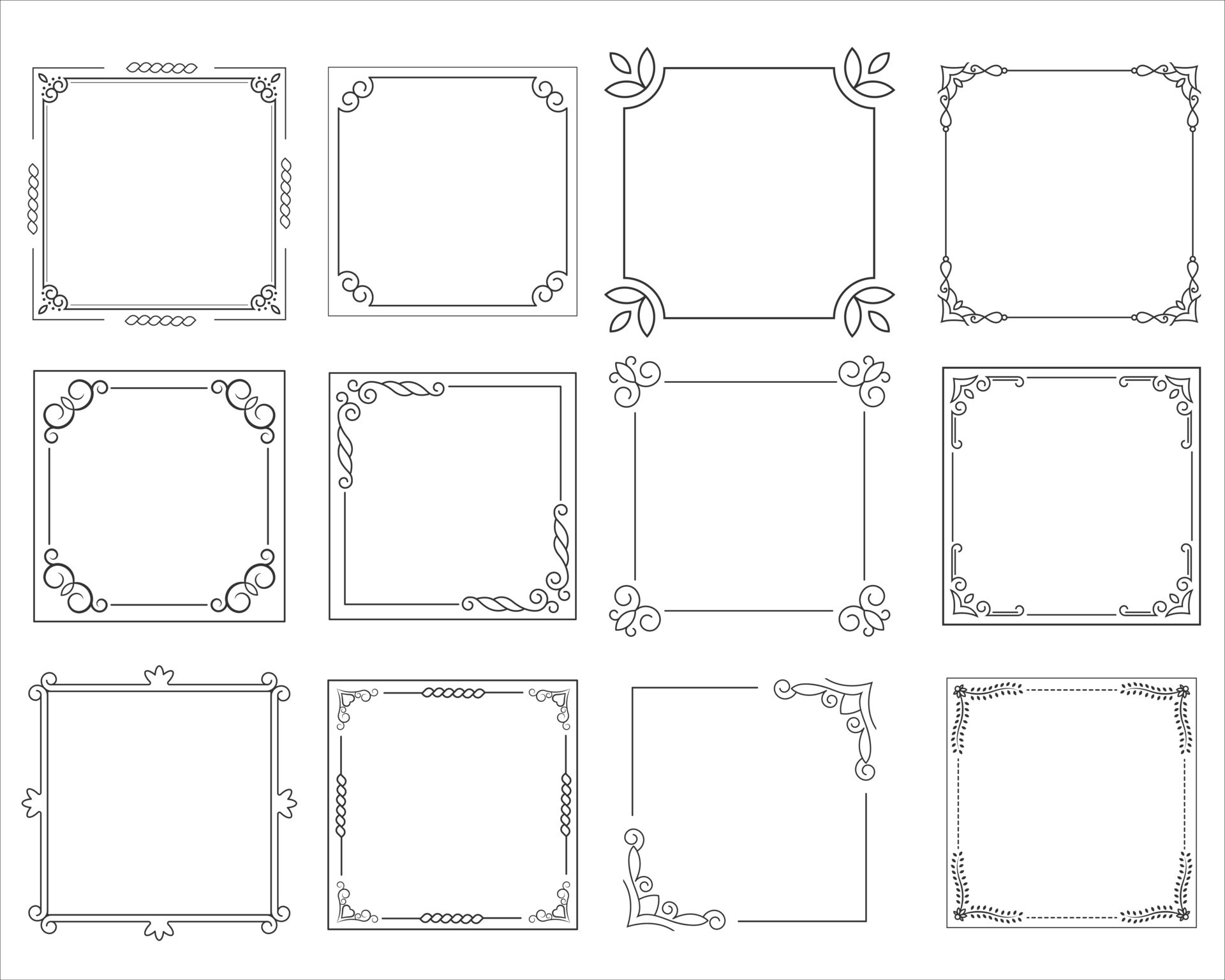 Square frames border vector elements 21522916 Vector Art at Vecteezy