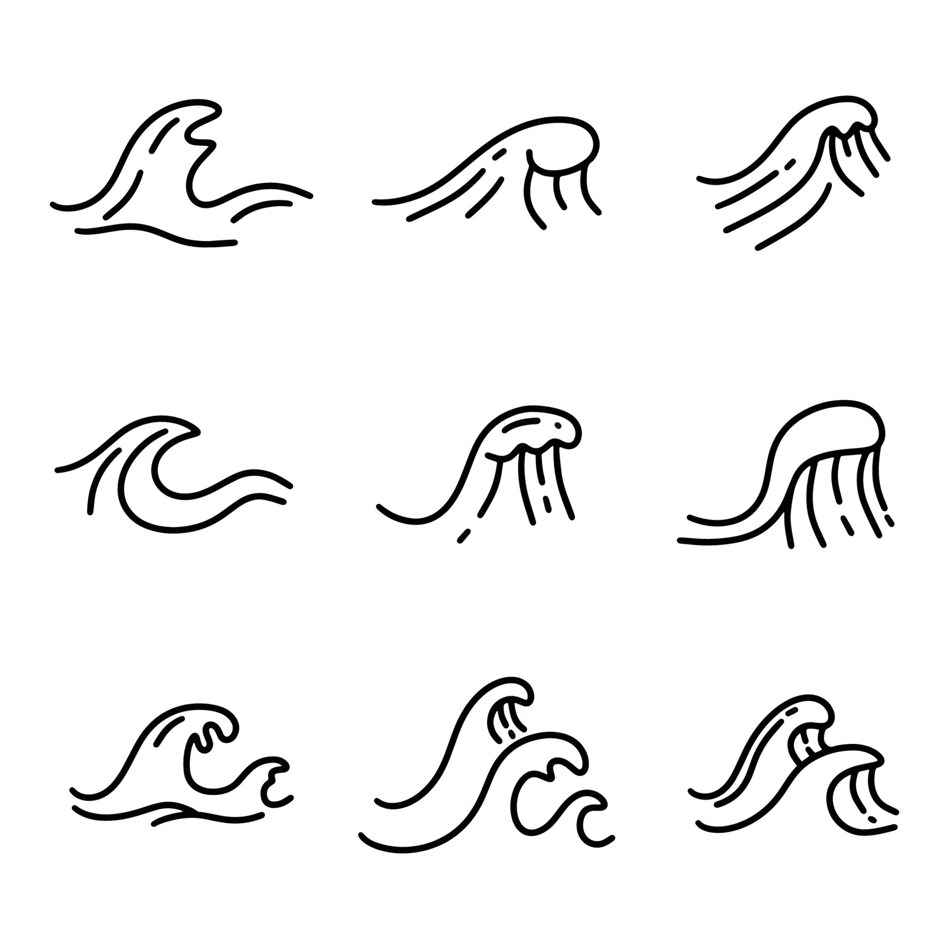 Wave icon set design vector illustration 21524426 Vector Art at Vecteezy