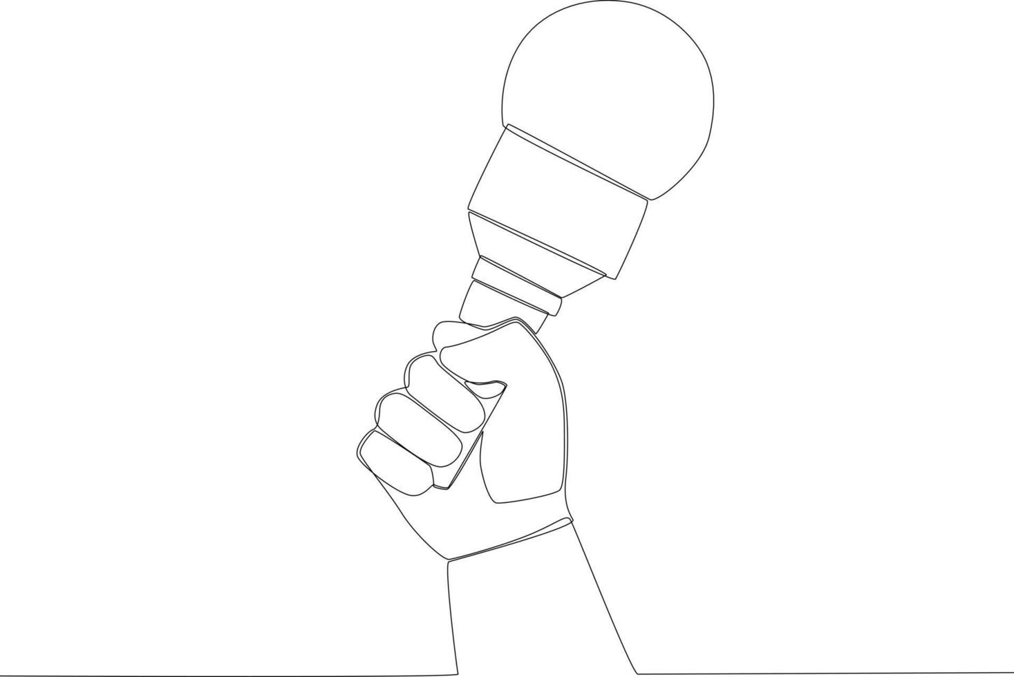 A Right Hand Holding A Simple Microphone 21524498 Vector Art At Vecteezy