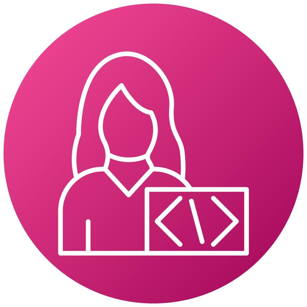 Coder Woman Icon Style 21528798 Vector Art At Vecteezy