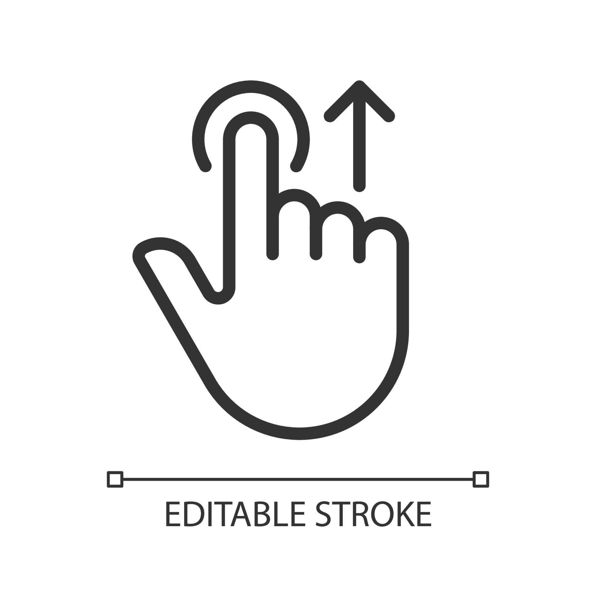 Move Upwards Pixel Perfect Linear Icon Swipe Up Touchscreen Controlling Gesture Slide And