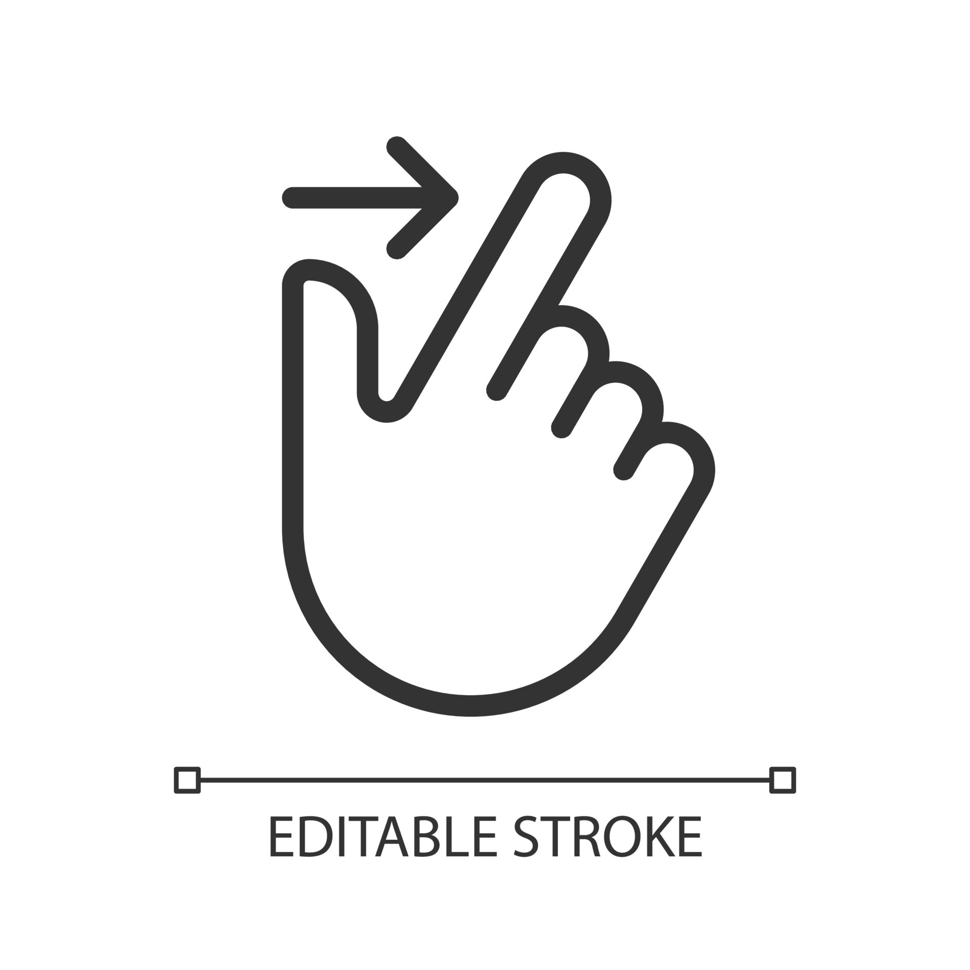 Edge Swipe Pixel Perfect Linear Icon Touchscreen Control Open Additional Options Tablet