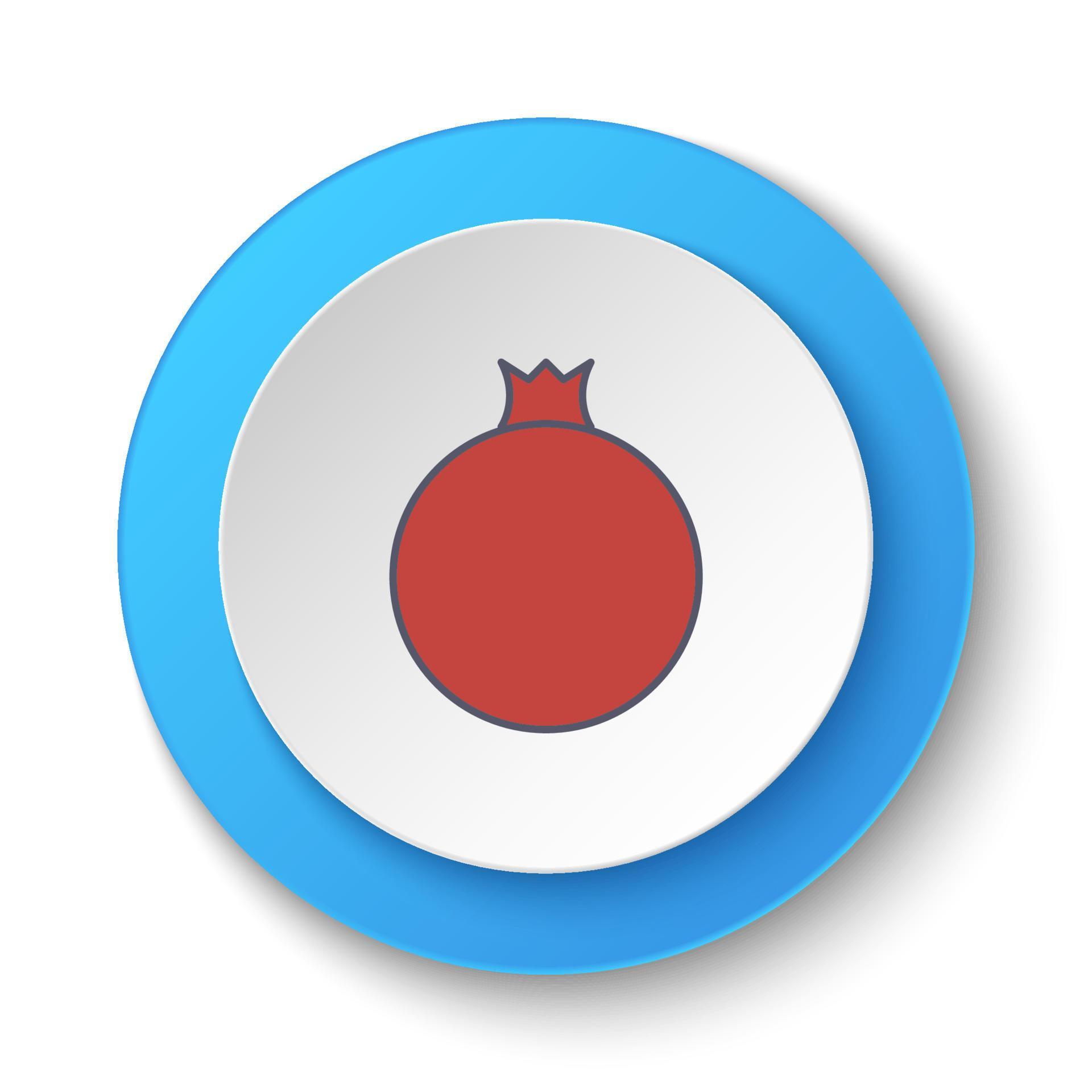 Round button for web icon, pomegranate. Button banner round, badge interface for application ...
